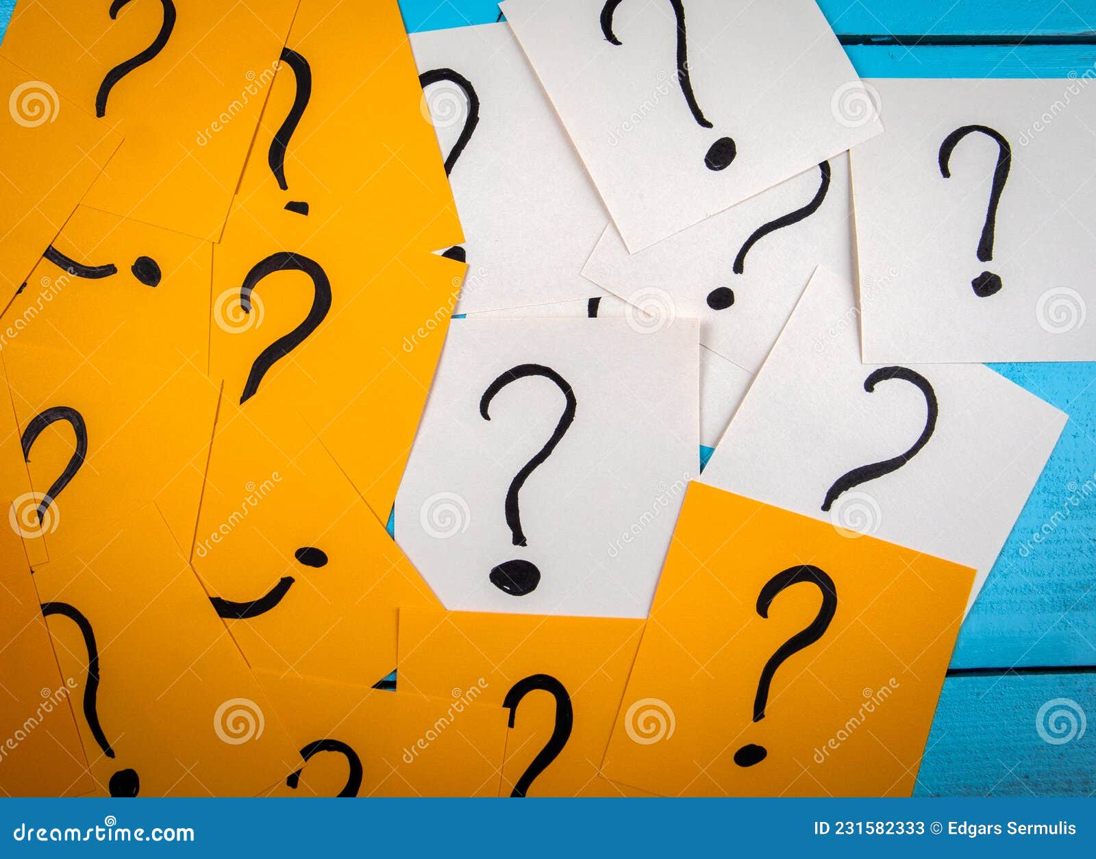 Sticky Notes with Question Marks. Knowledge and Research Stock Image ...