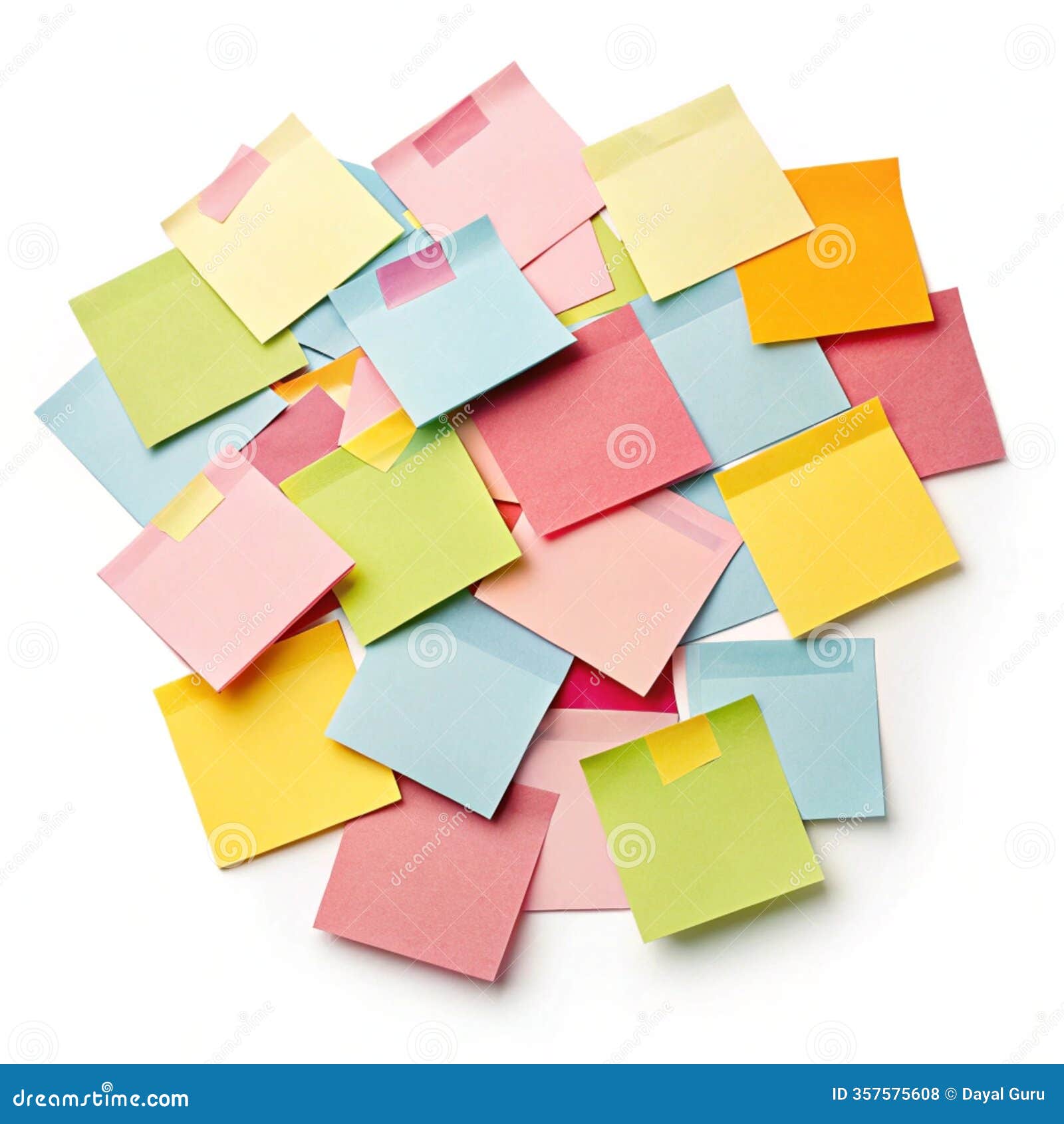 Sticky notes realistic stock illustration. Illustration of work - 357575608