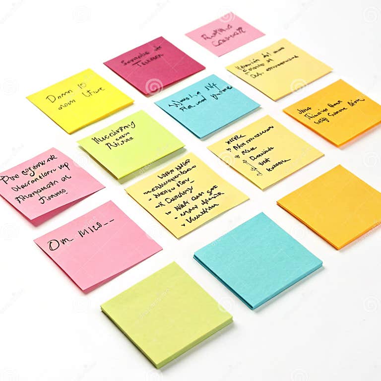 Sticky Notes Realistic Elemen Stock Illustration - Illustration of text ...