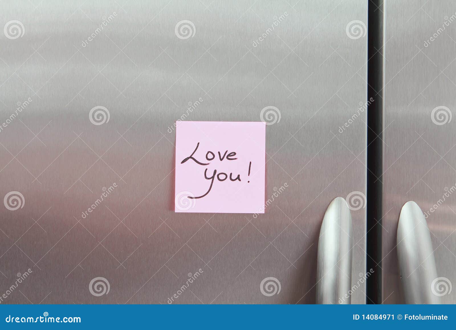 Sticky Notes on a Refrigerator Stock Image - Image of stainless, silver ...