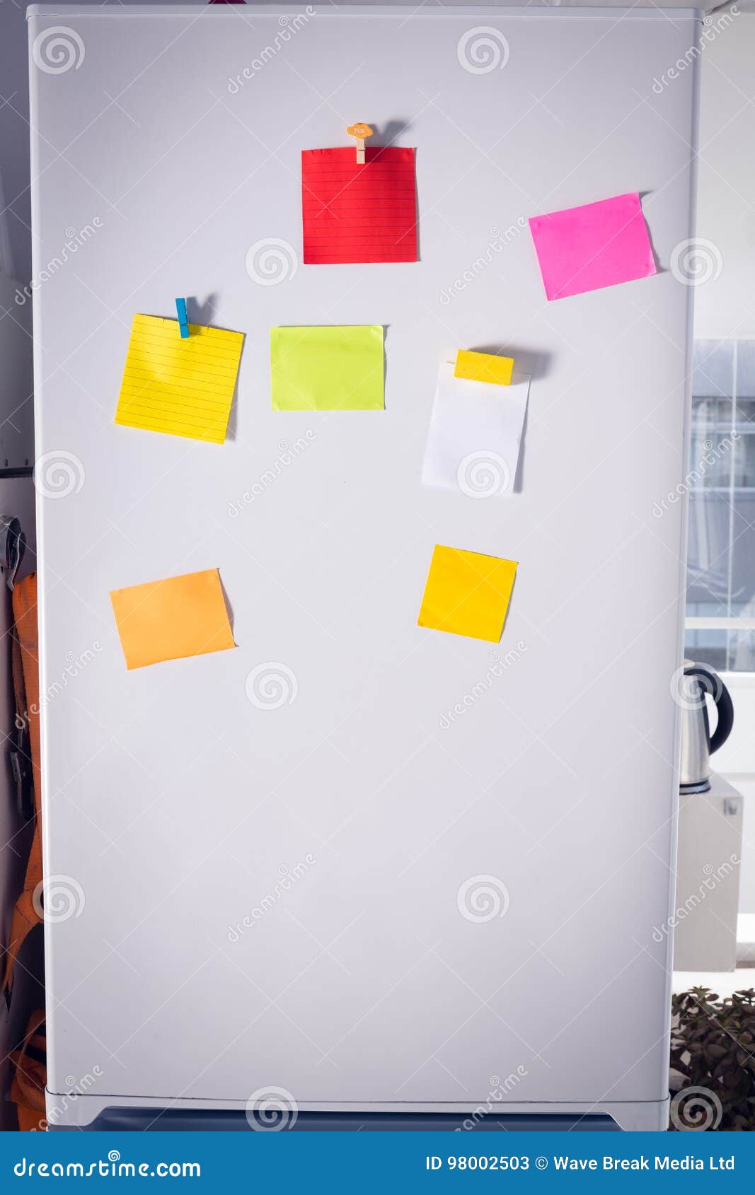 Sticky Notes on Refrigerator Stock Image - Image of compartment, note ...