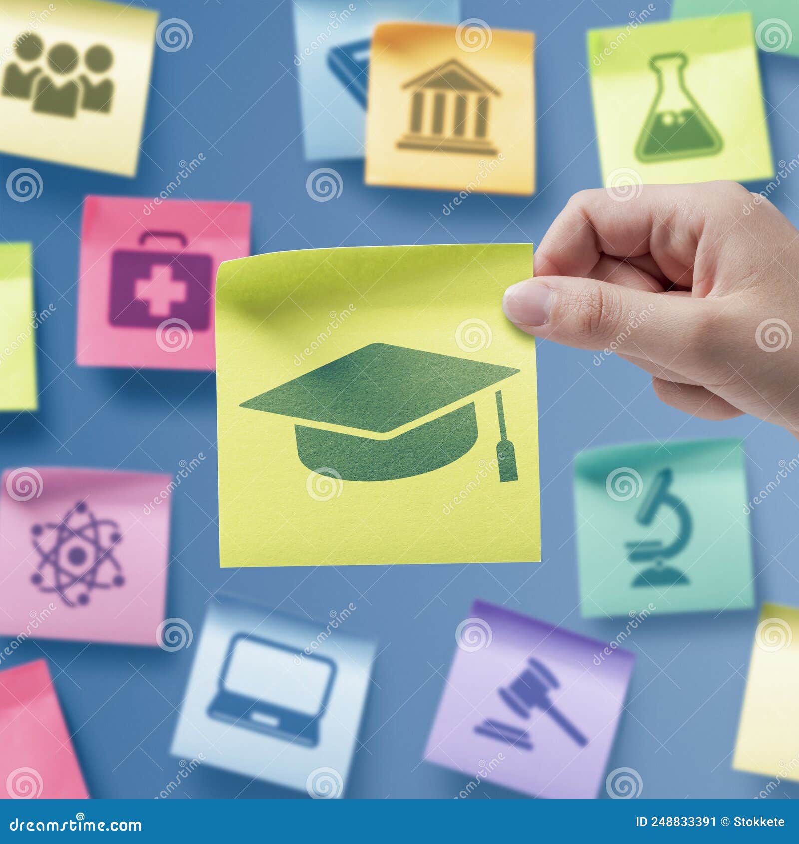 Sticky Notes with School Subjects Icons Stock Image - Image of apps ...
