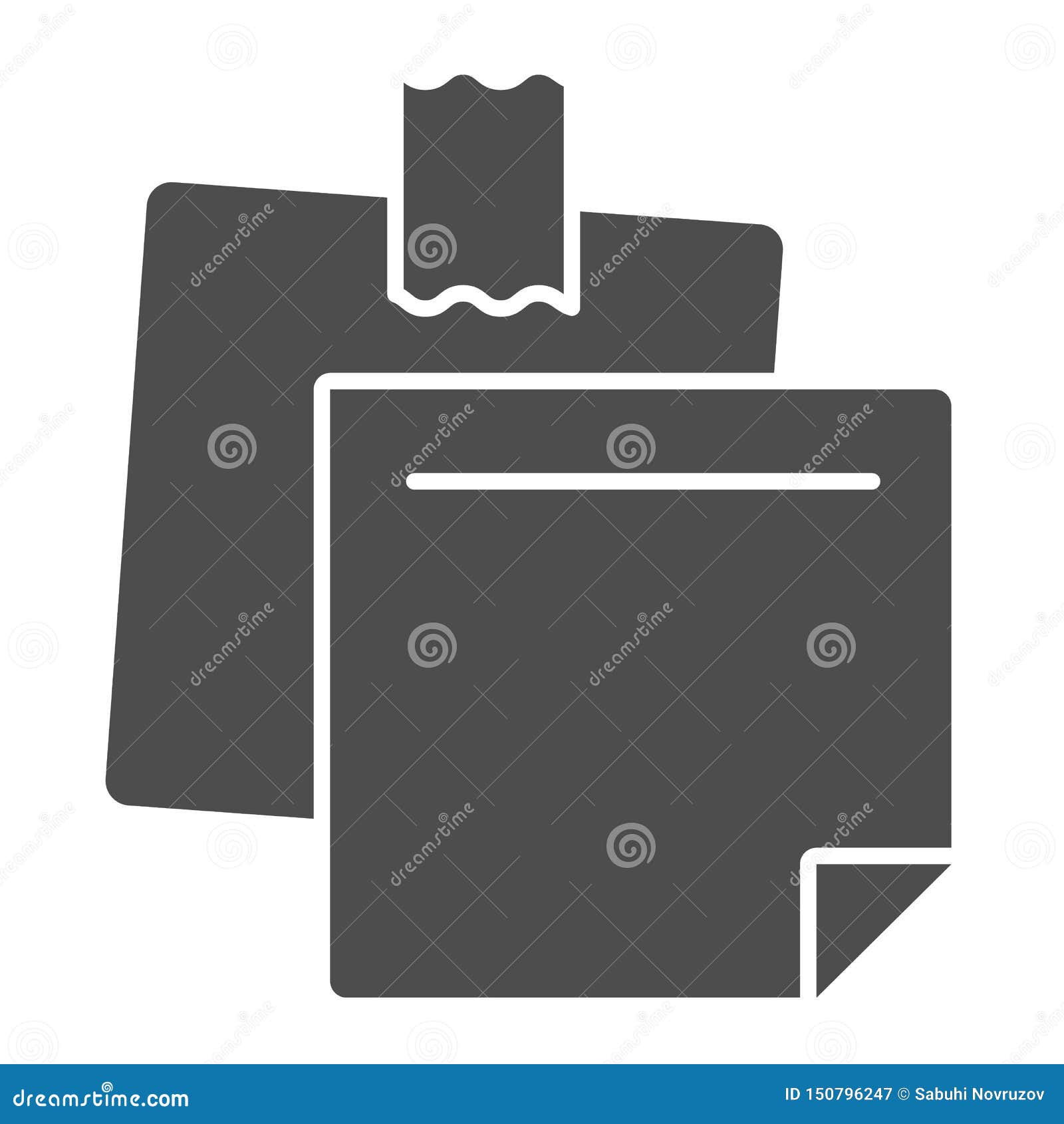 Sticky Notes Solid Icon. Paper Stickers Vector Illustration Isolated on ...