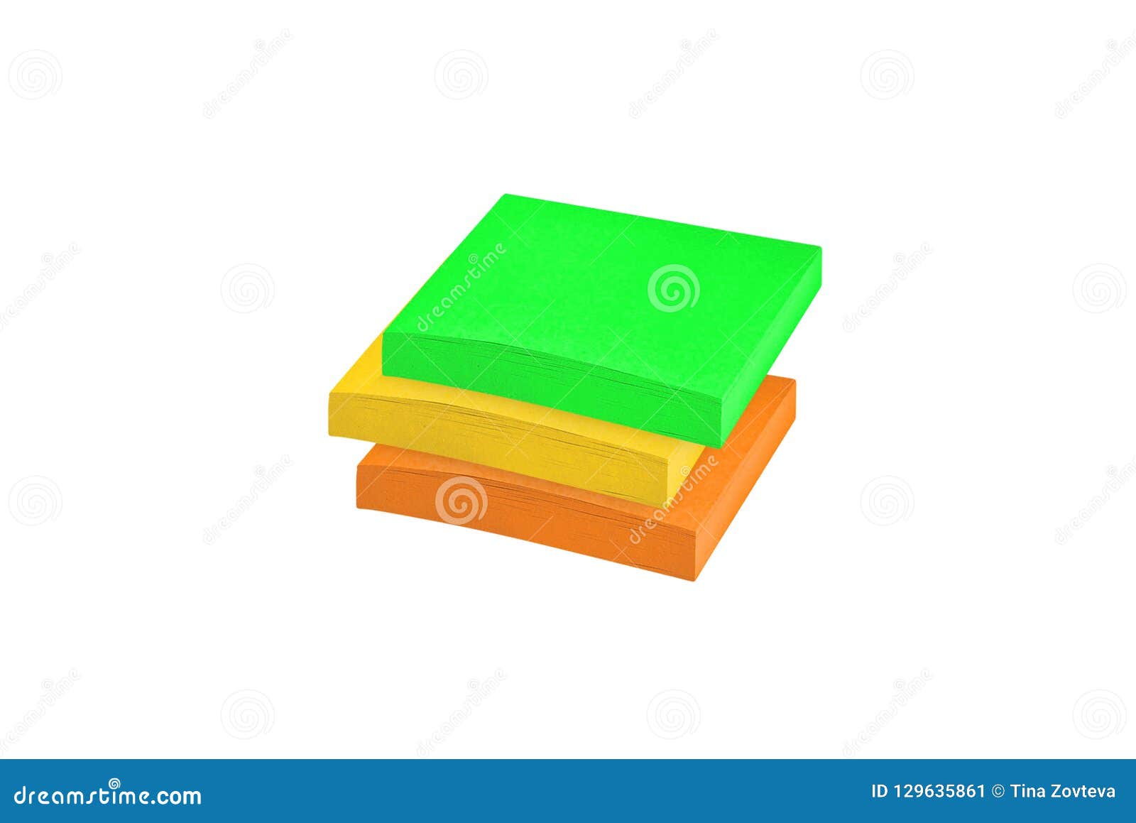 Sticky Notes Stack Isolated On White Stock Image - Image of untidy ...