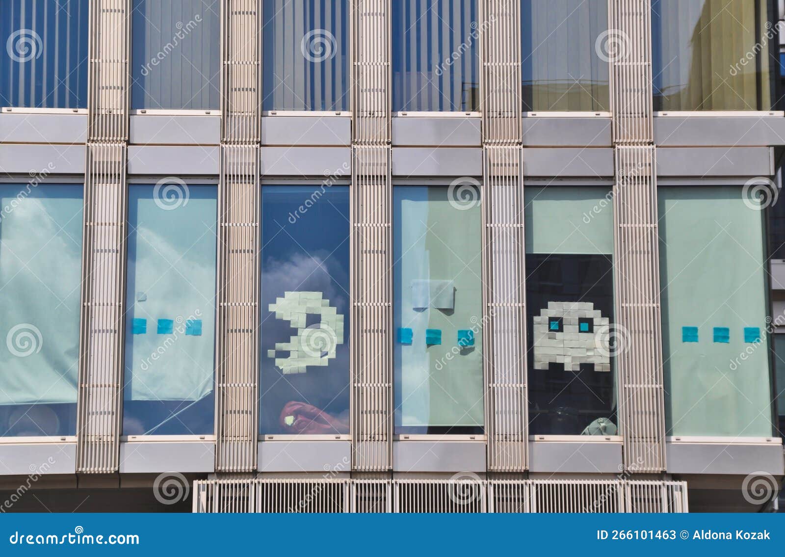 Sticky Notes Stickers Sticky Notes on the Glass in the Window of the ...