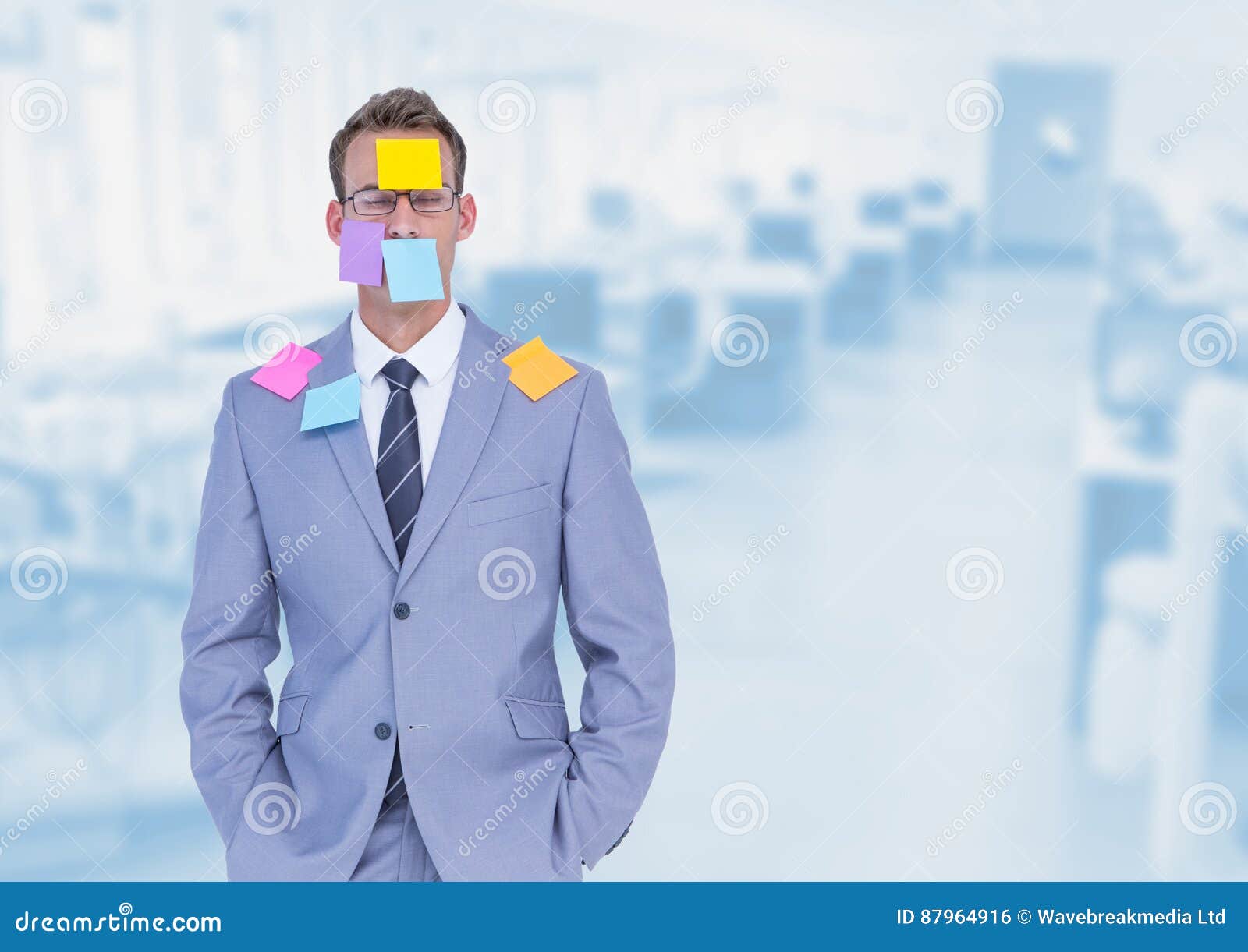 Sticky Notes Stuck on Businessman Stock Photo - Image of healthcare ...