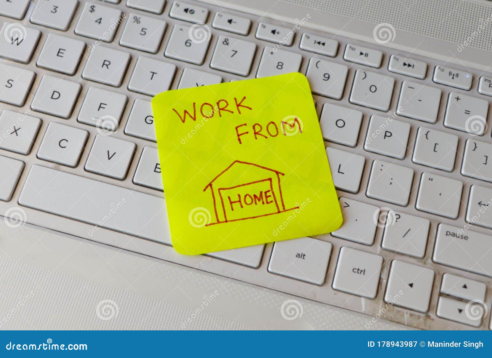 Work from home concept. stock image. Image of sticky - 178943987