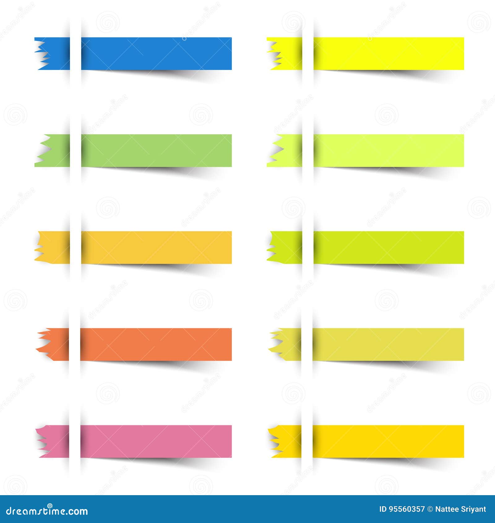 41. Sticky Notes Torn Insert 9 Pcs. Stock Illustration - Illustration ...