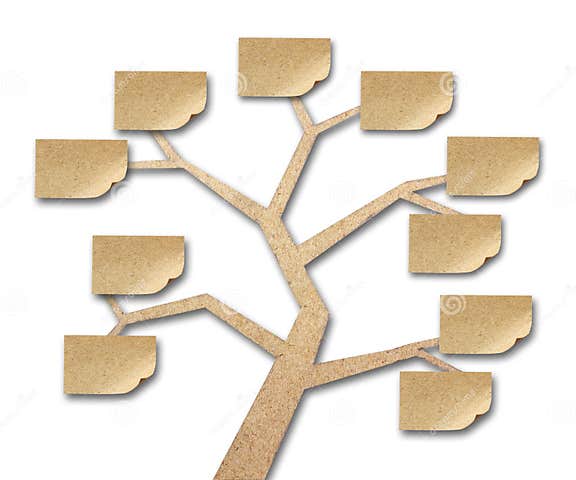 Sticky Notes on Tree Made of Recycled Paper Stock Photo - Image of ...