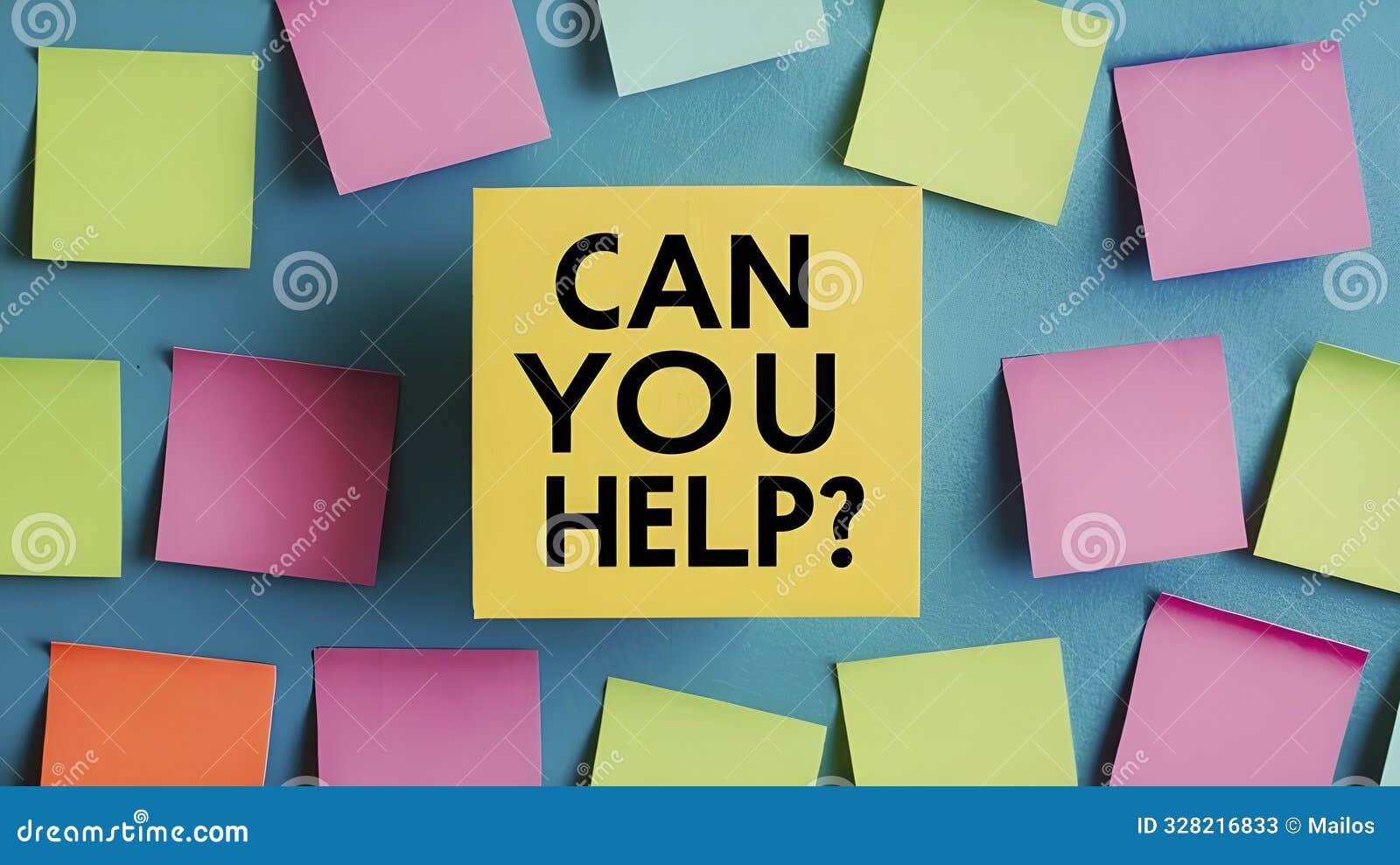 Sticky Notes Troubles. Can You Help Me Out Stock Image - Image of ...