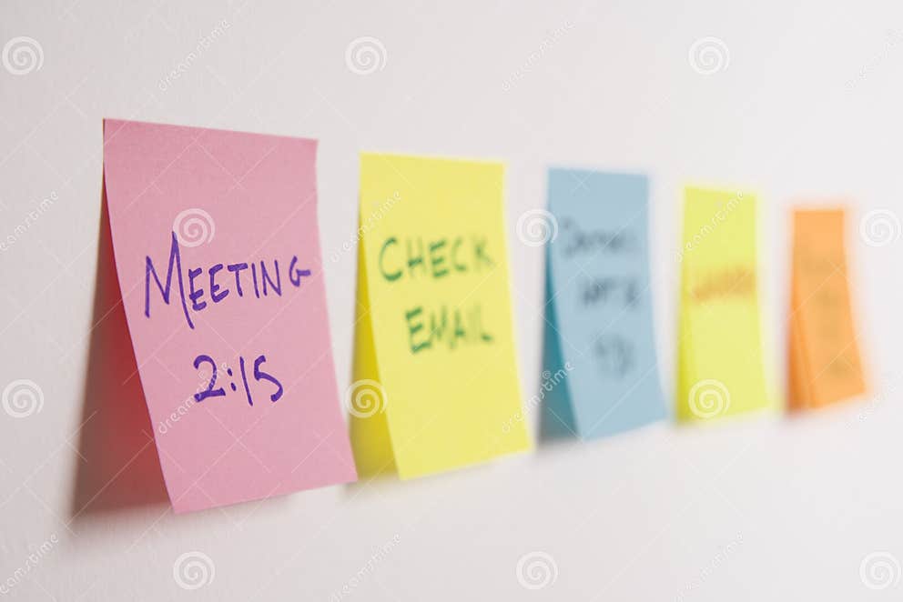 Sticky notes on wall. stock photo. Image of responsibility - 2426182