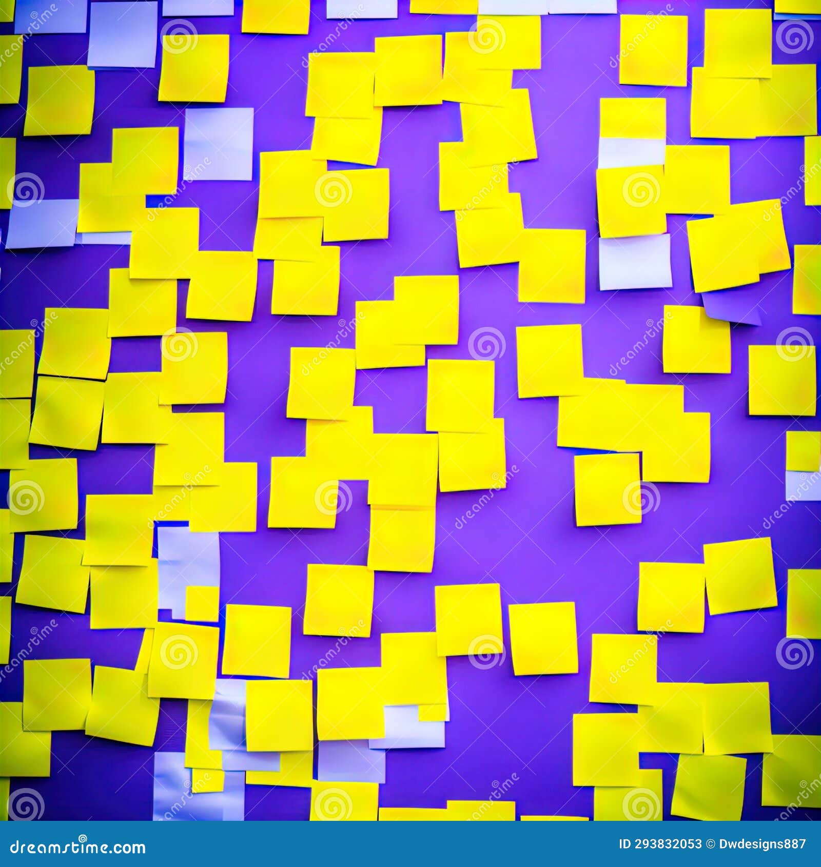 Sticky notes on a wall. stock illustration. Illustration of textile ...