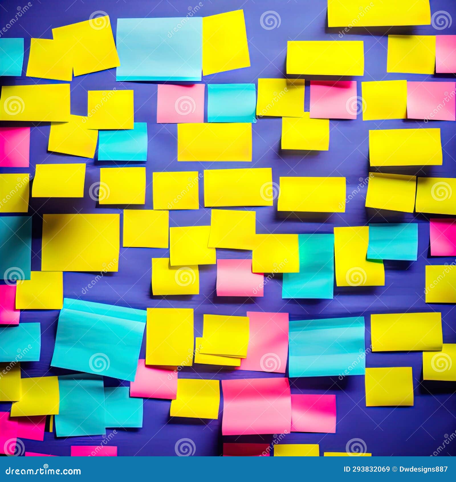 Sticky notes on a wall. stock illustration. Illustration of line ...