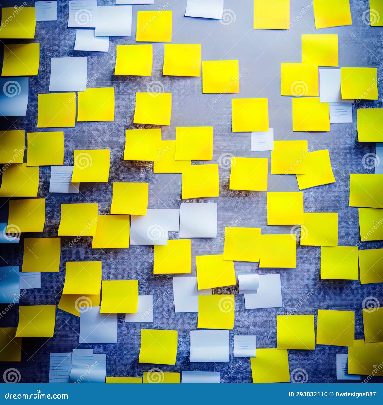 Sticky notes on a wall. stock illustration. Illustration of number ...
