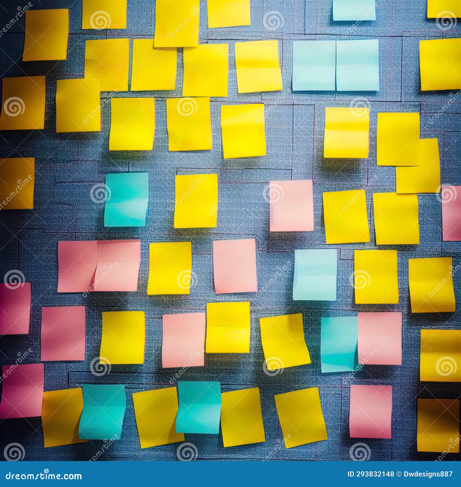 Sticky notes on a wall. stock illustration. Illustration of ...