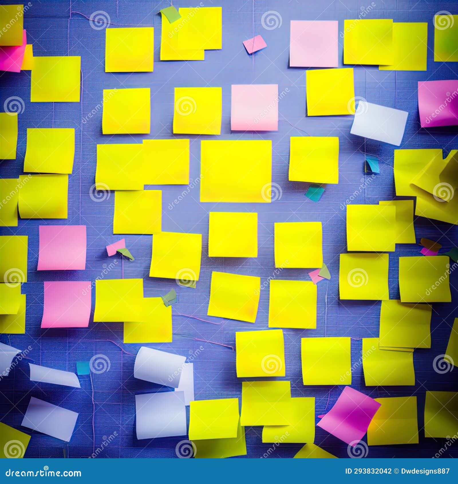 Sticky notes on a wall. stock illustration. Illustration of text ...