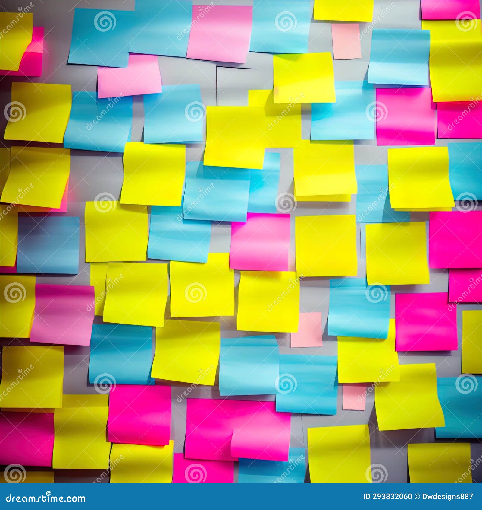 Sticky notes on a wall. stock illustration. Illustration of yellow ...