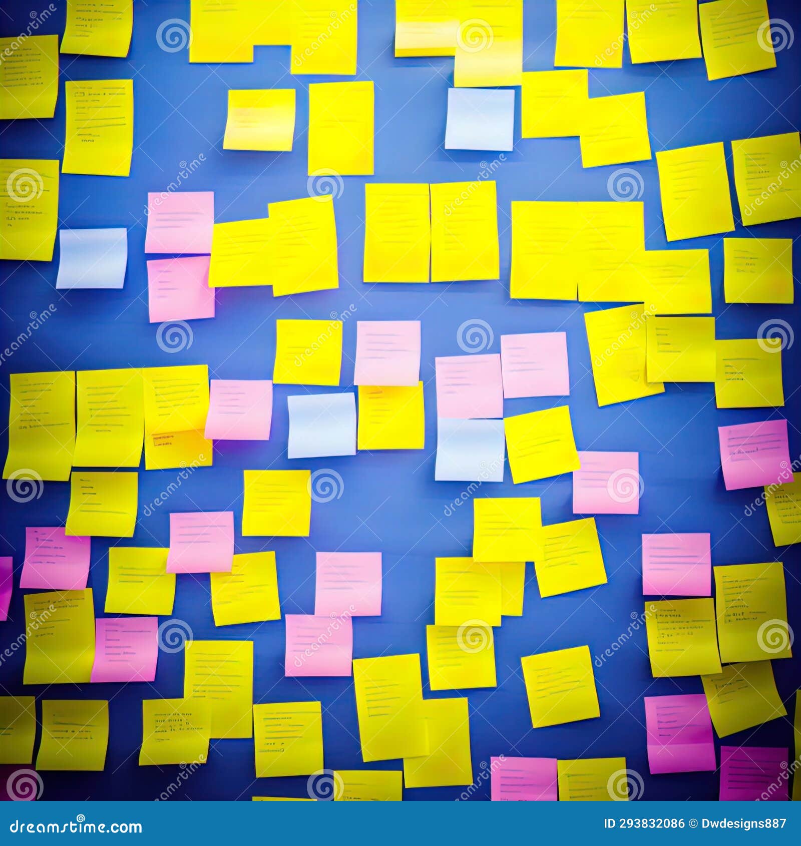 Sticky notes on a wall. stock illustration. Illustration of wall ...
