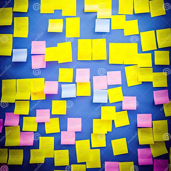 Sticky notes on a wall. stock illustration. Illustration of wall ...