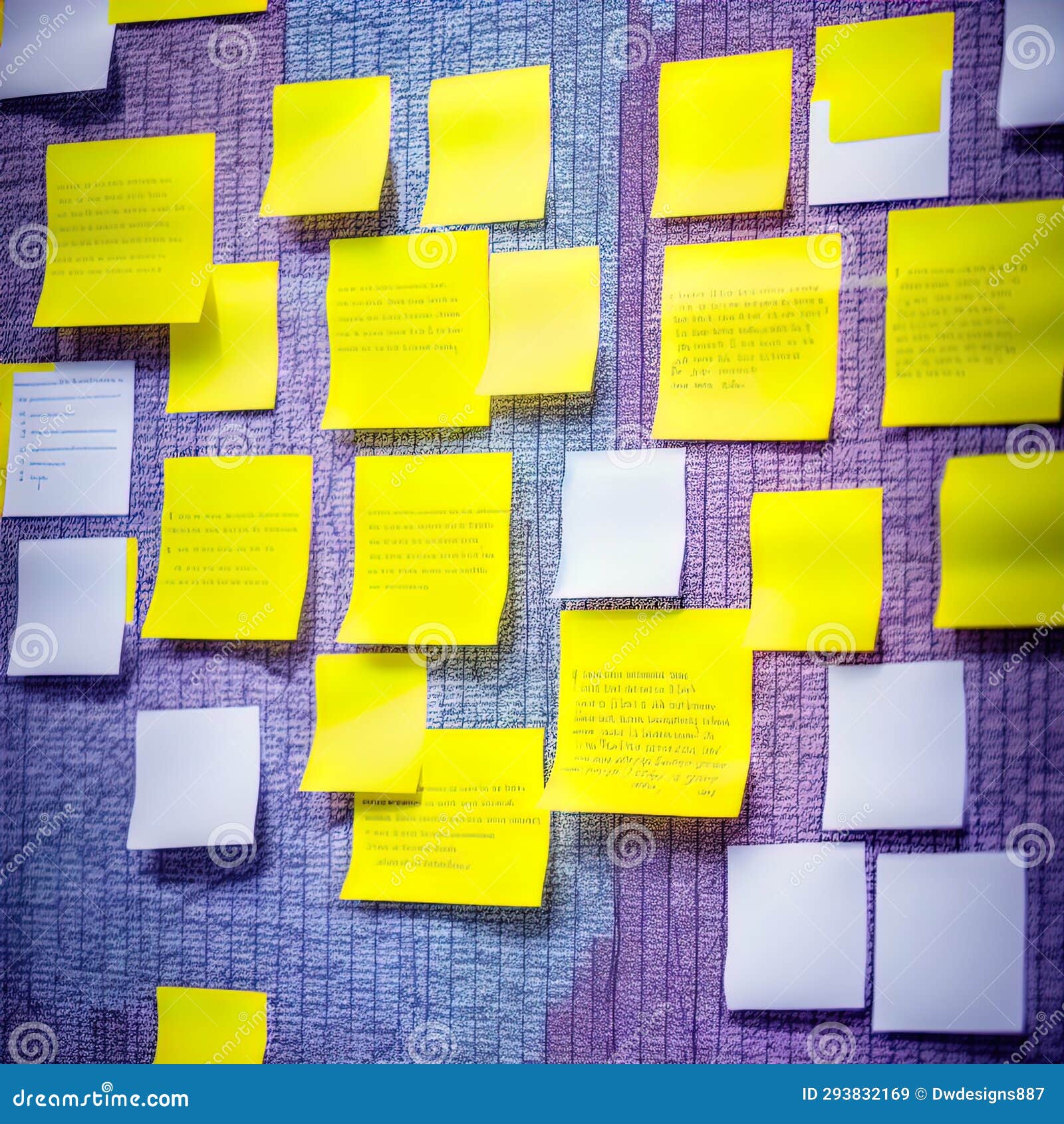Sticky notes on a wall. stock illustration. Illustration of symmetry ...