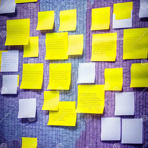 Sticky notes on a wall. stock illustration. Illustration of symmetry ...