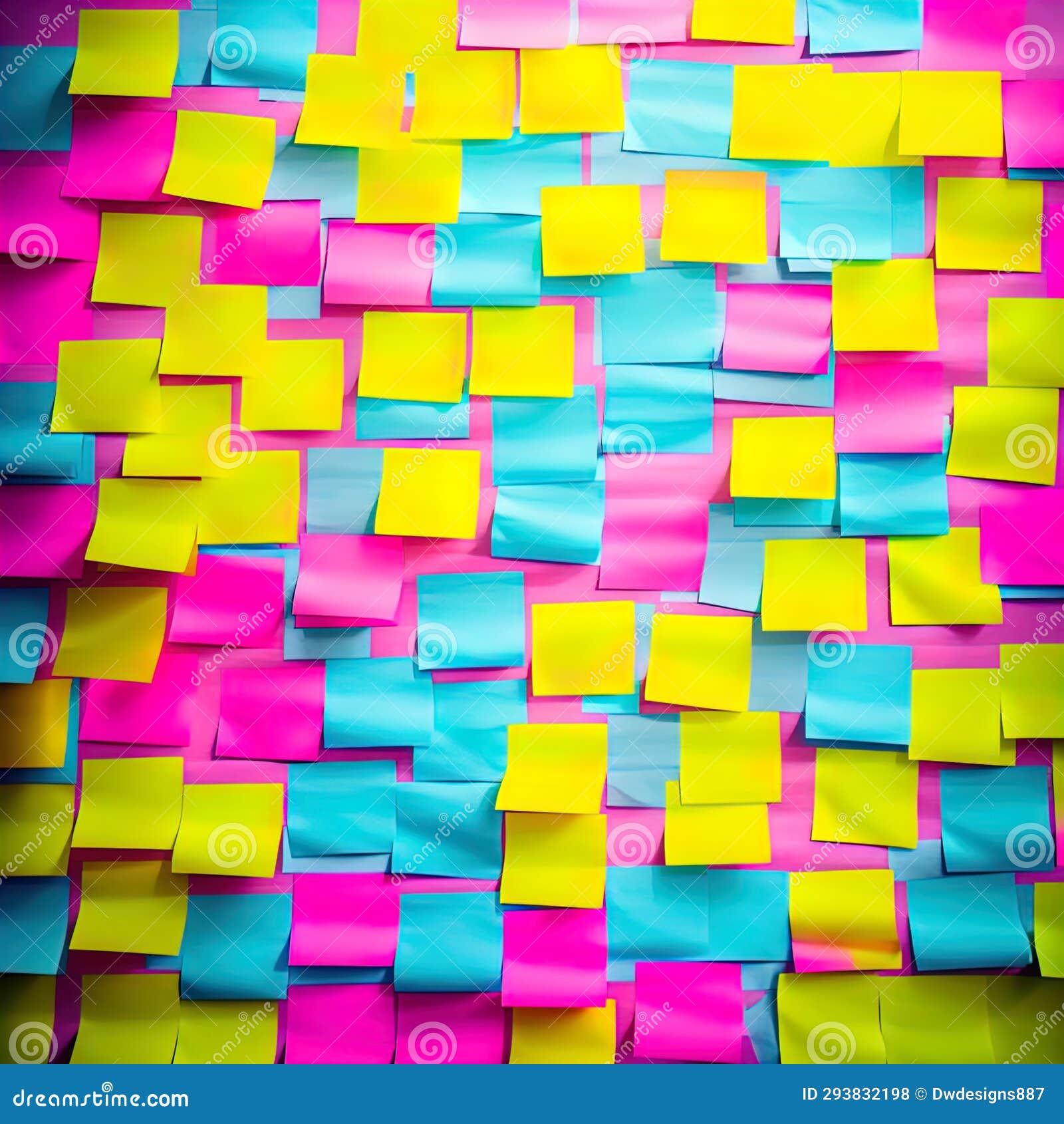 Sticky notes on a wall. stock illustration. Illustration of design ...