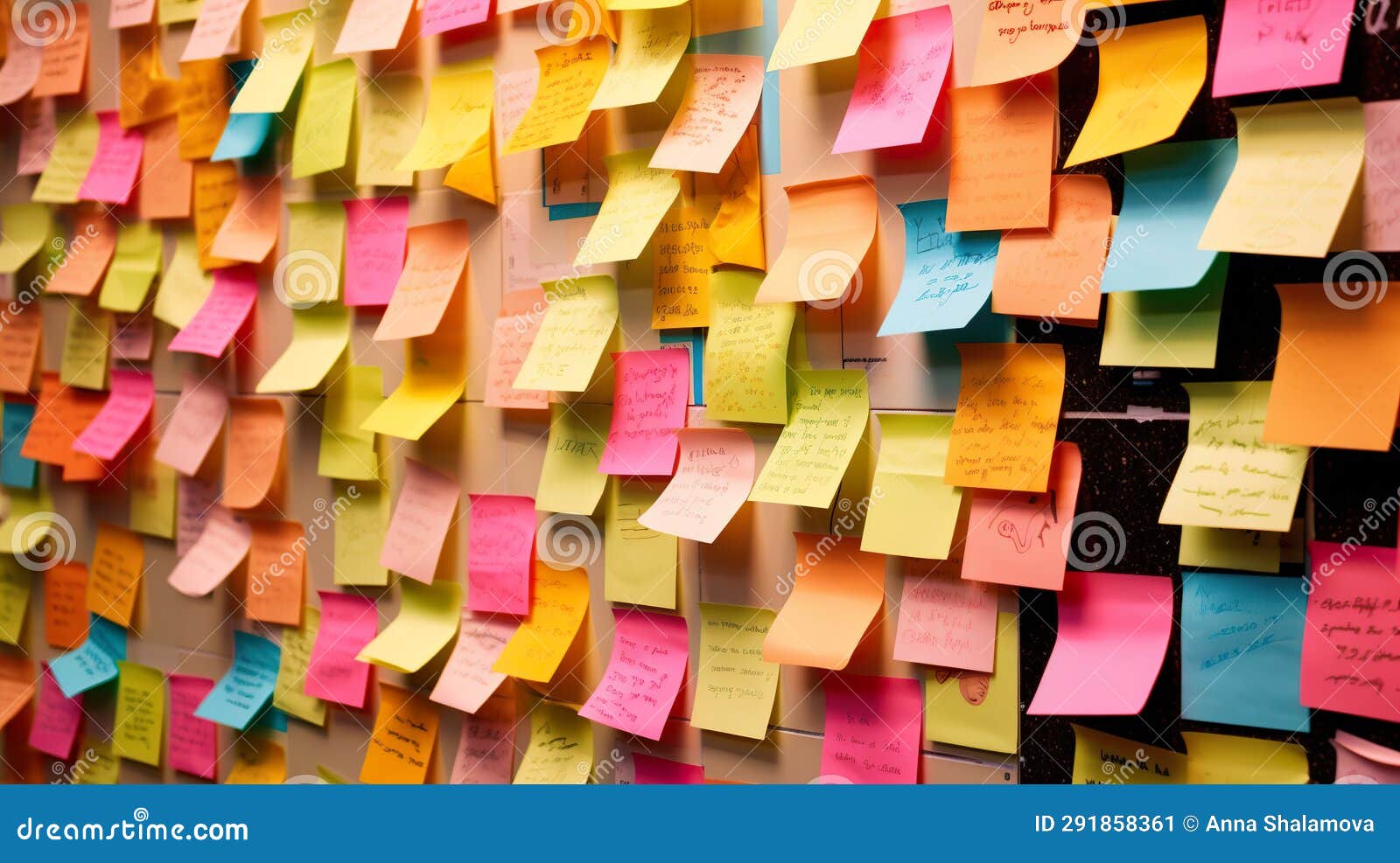 Sticky Notes on the Wall for Use As a Background Stock Illustration ...