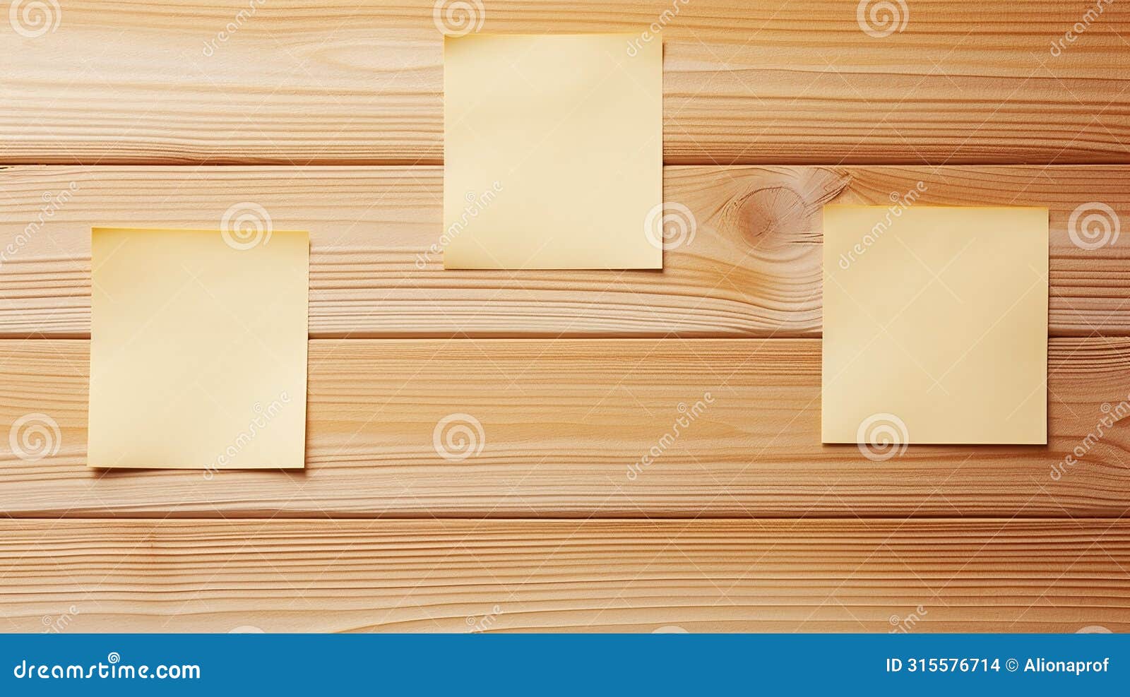 Sticky Notes on Wooden Background. View from Above with Copy Space ...
