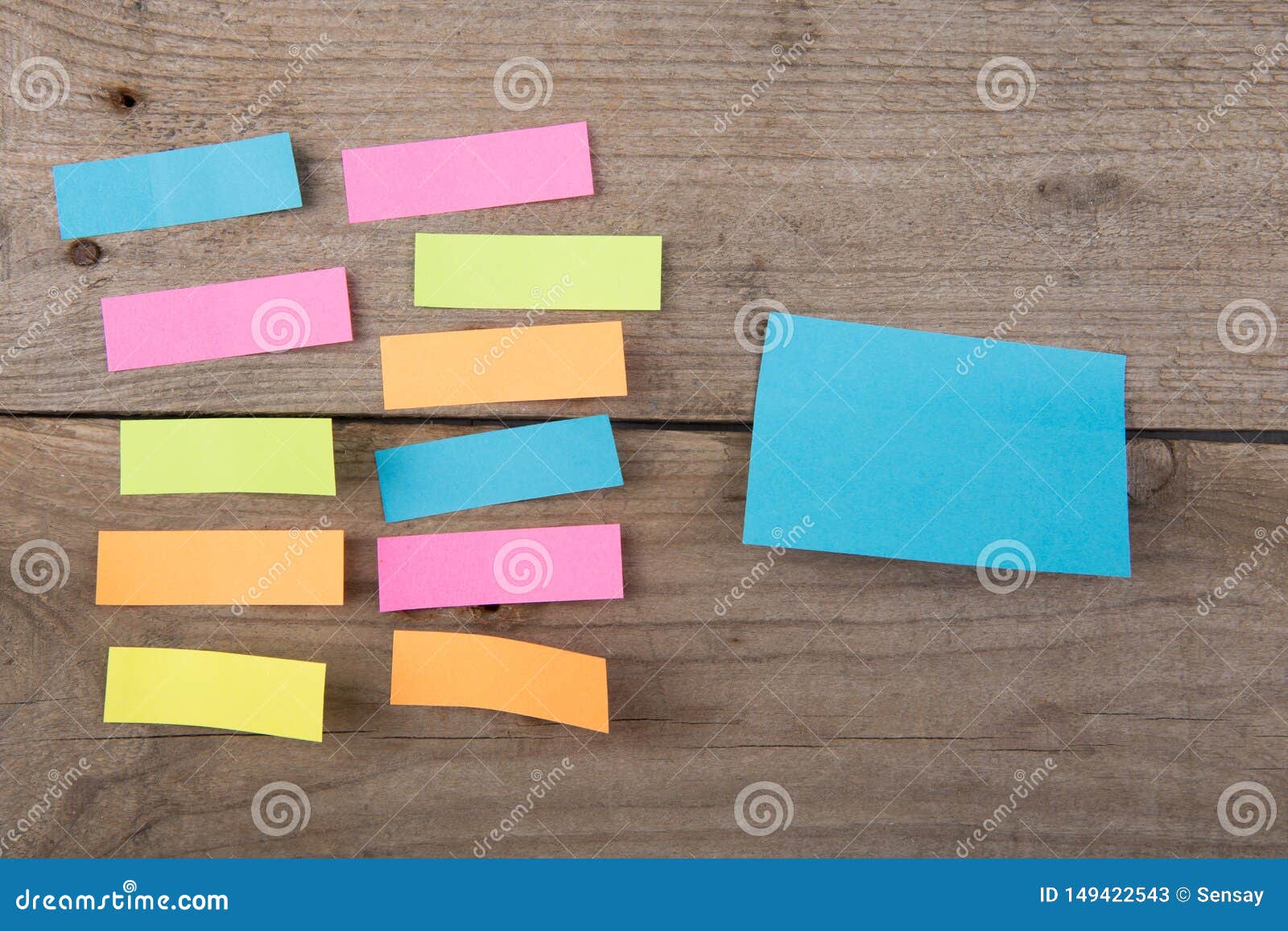 Sticky Notes on the Wooden Board Stock Image - Image of notice, plank ...