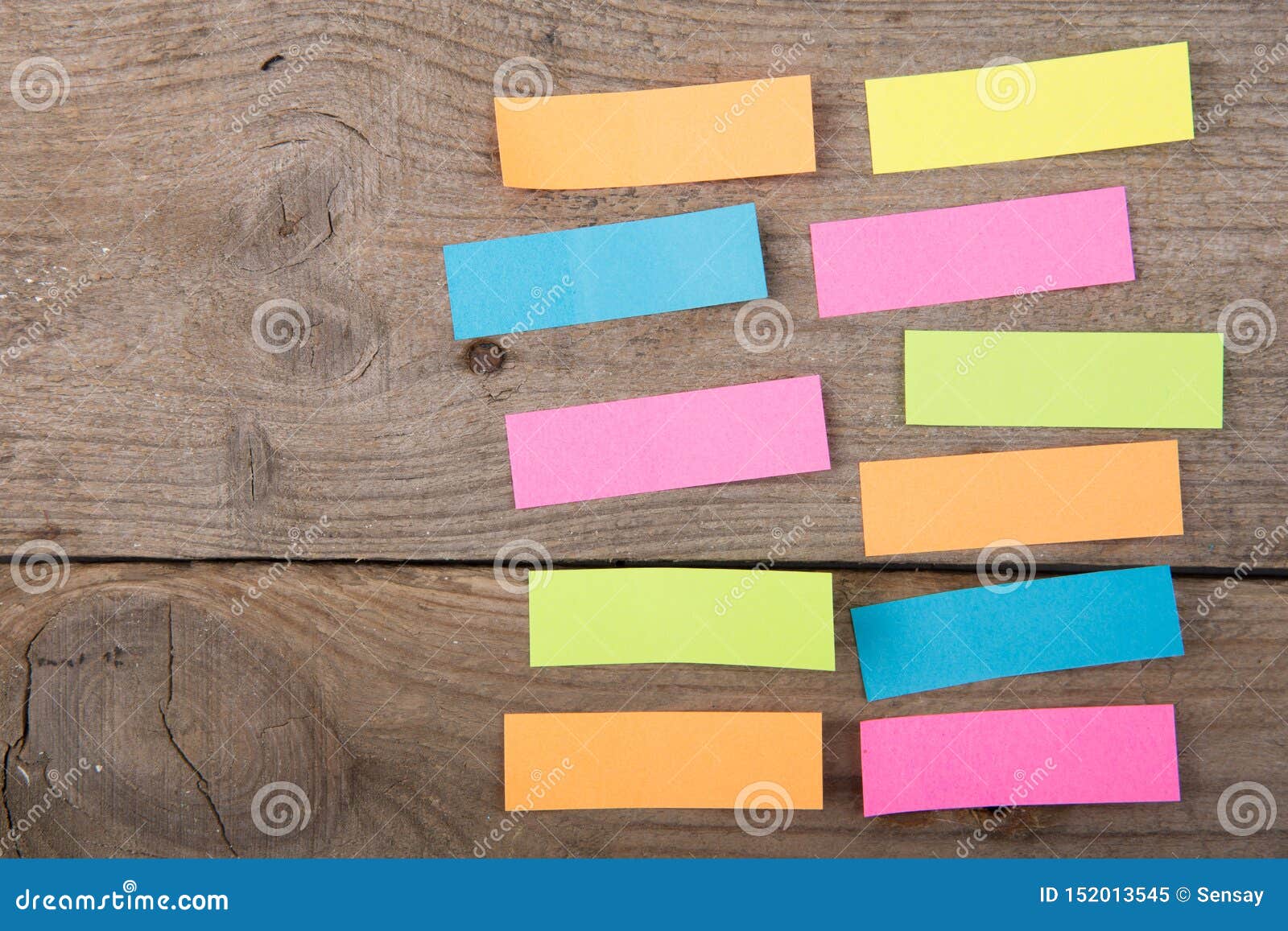 Sticky Notes on the Wooden Board Stock Image - Image of design, square ...