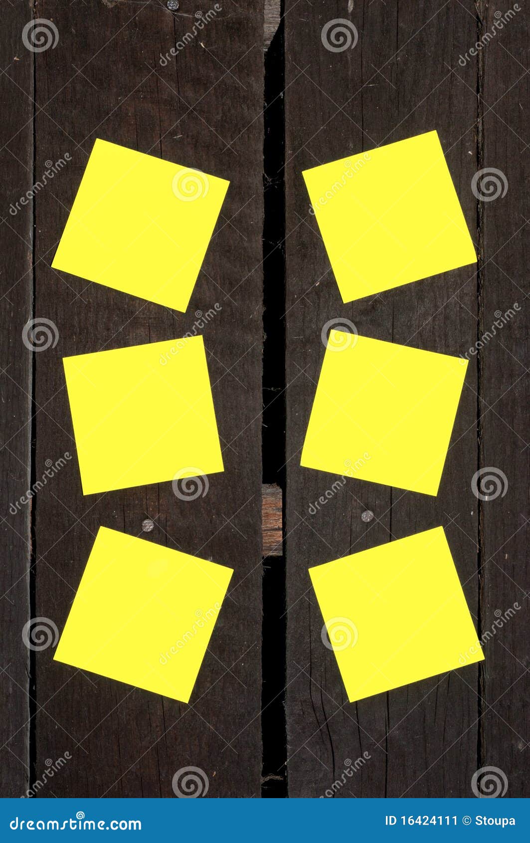 Sticky Notes on a Wooden Wall Stock Image - Image of empty, message ...