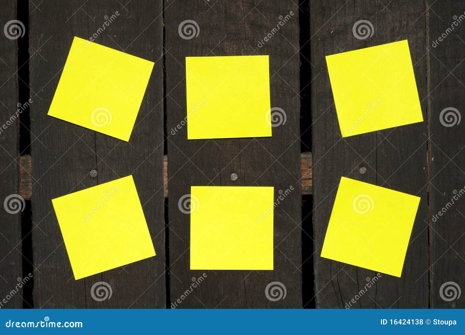 Sticky Notes on a Wooden Wall Stock Photo - Image of wood, yellow: 16424138