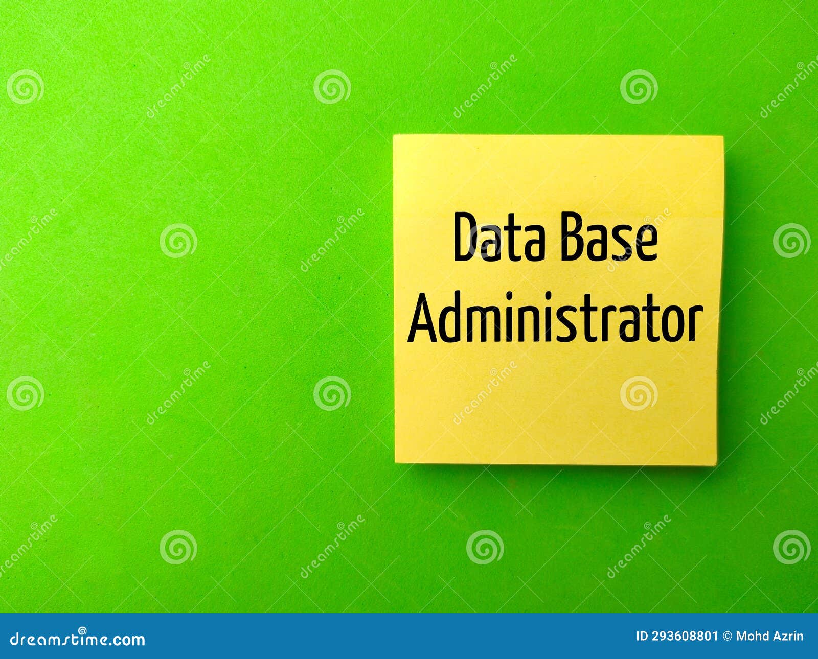 Sticky Notes with the Word Data Base Administrator Stock Image - Image ...