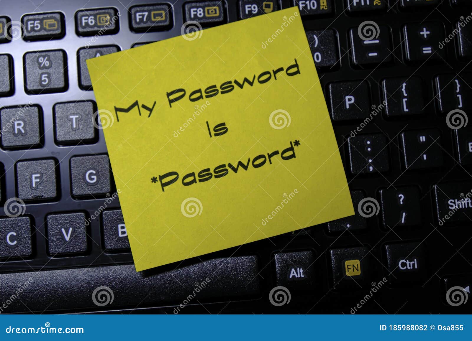 Sticky Note with Weak Password. Internet Banking, Data Privacy and ...
