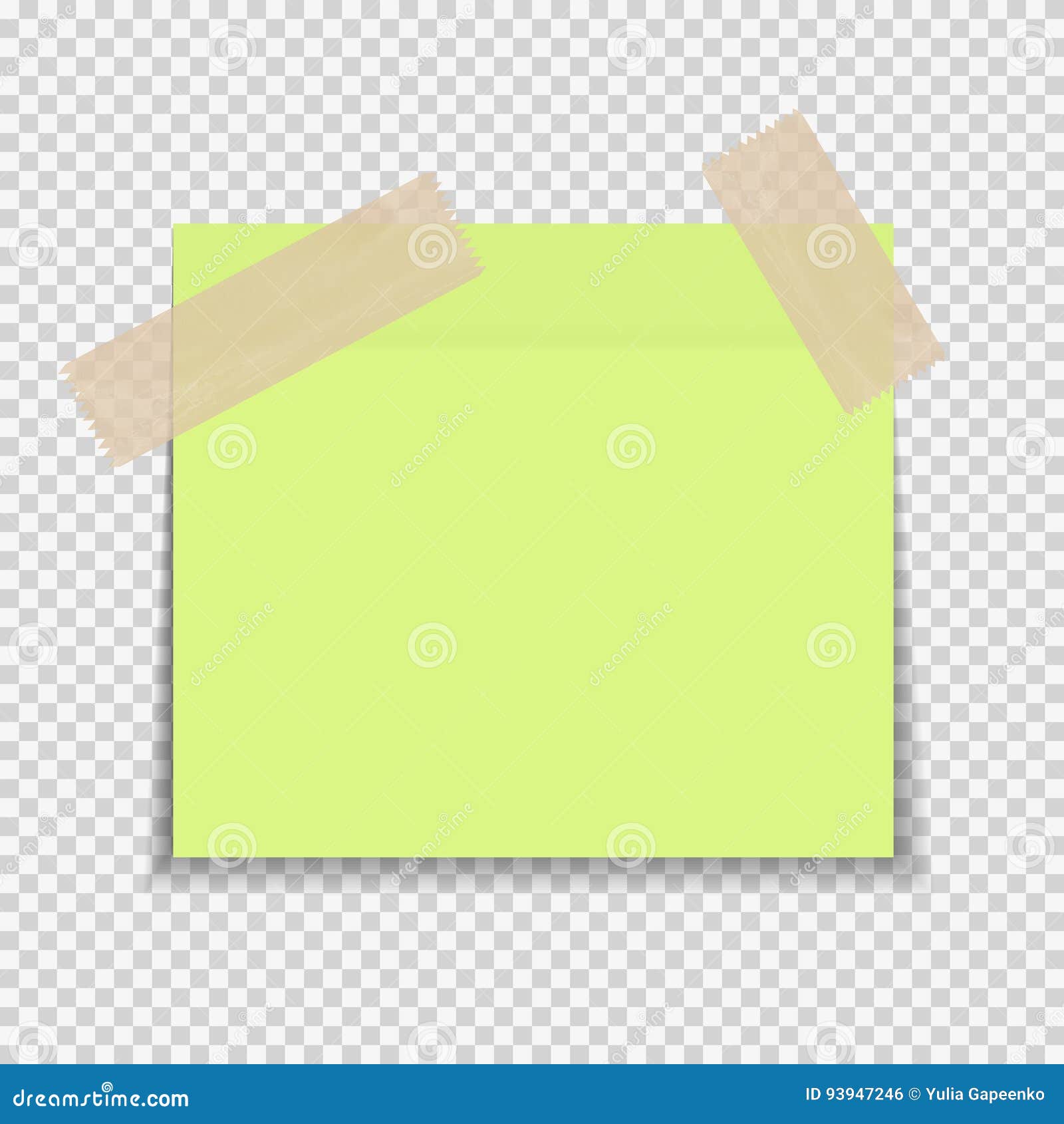 Sticky Paper Note on Transparent Background Vector Illustration Stock ...