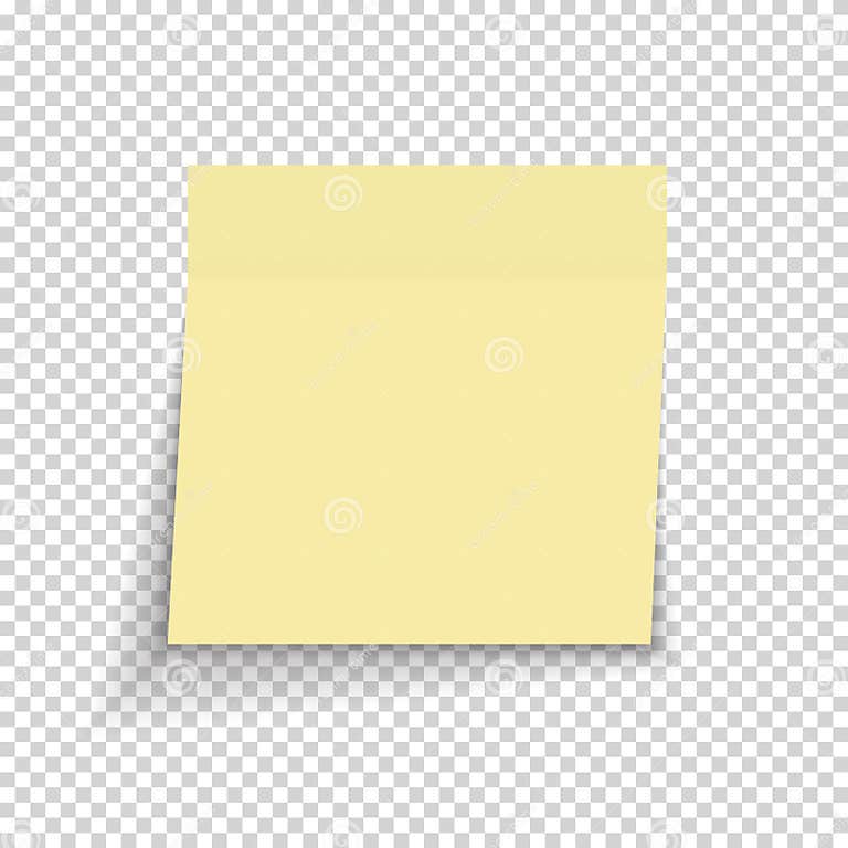 Sticky Paper Note on Transparent Background Vector Illustration Stock ...
