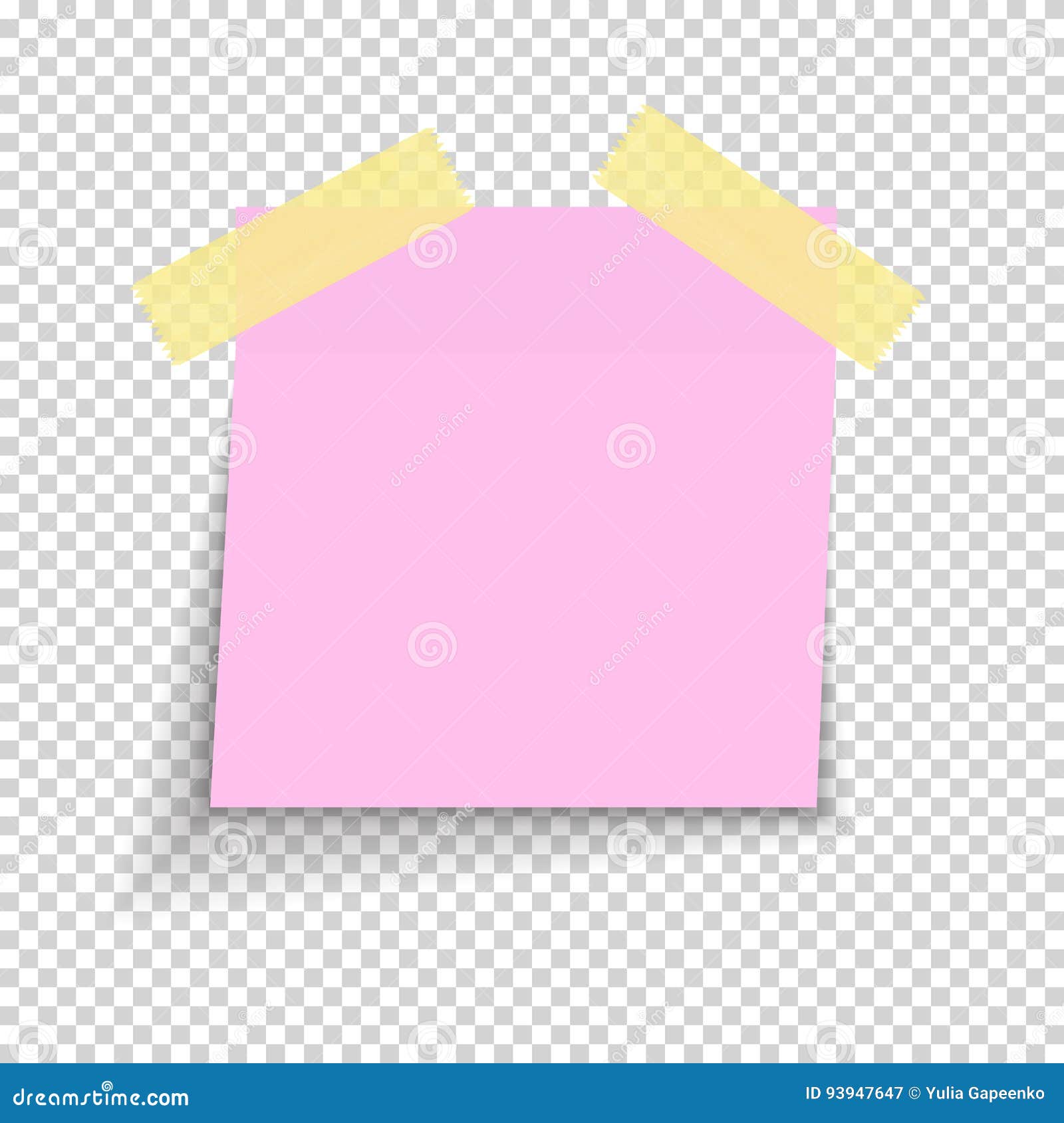 Sticky Paper Note on Transparent Background Vector Illustration Stock ...