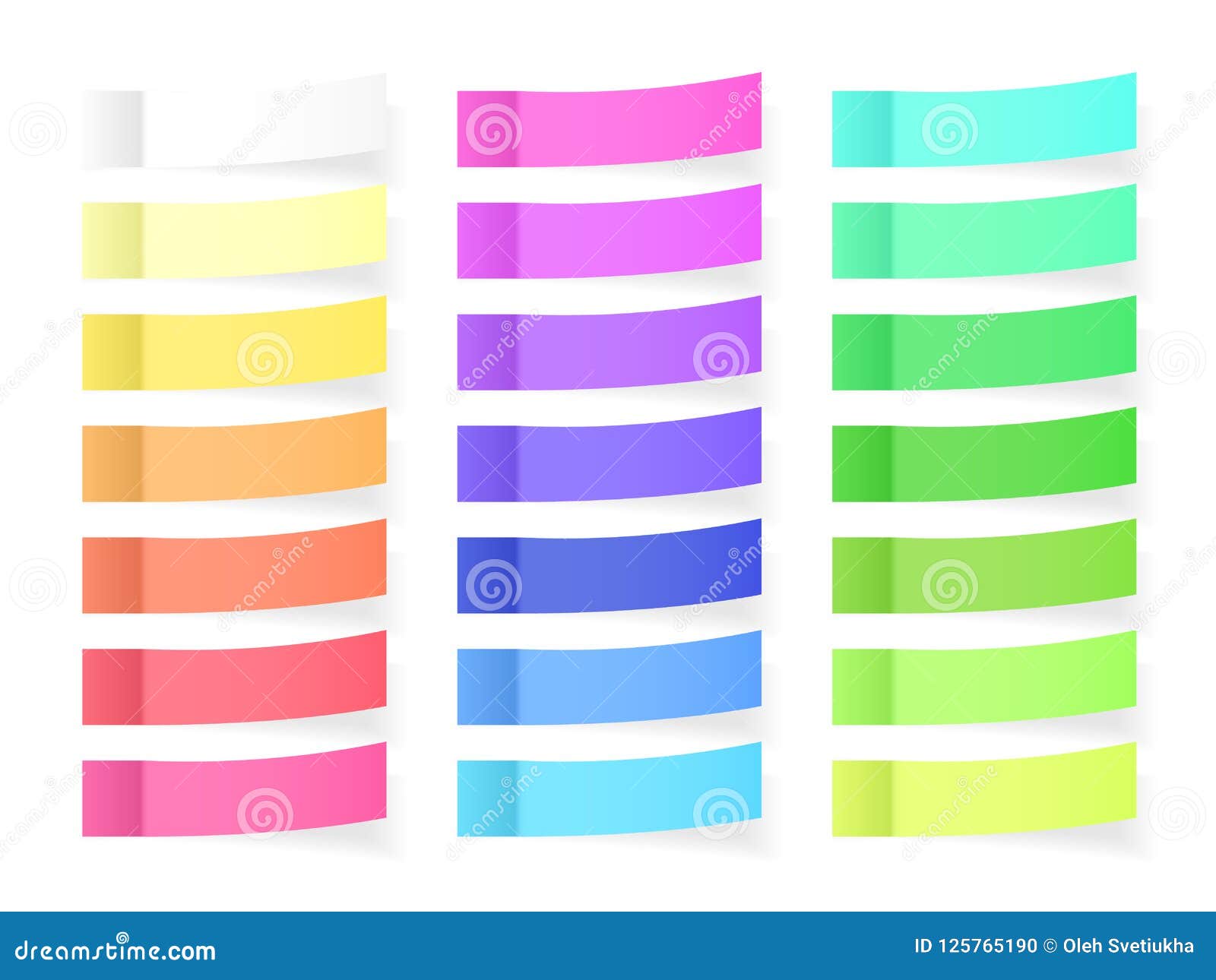 Sticky Paper Notes With Shadow Effect. Blank Color Memo Note Stickers ...