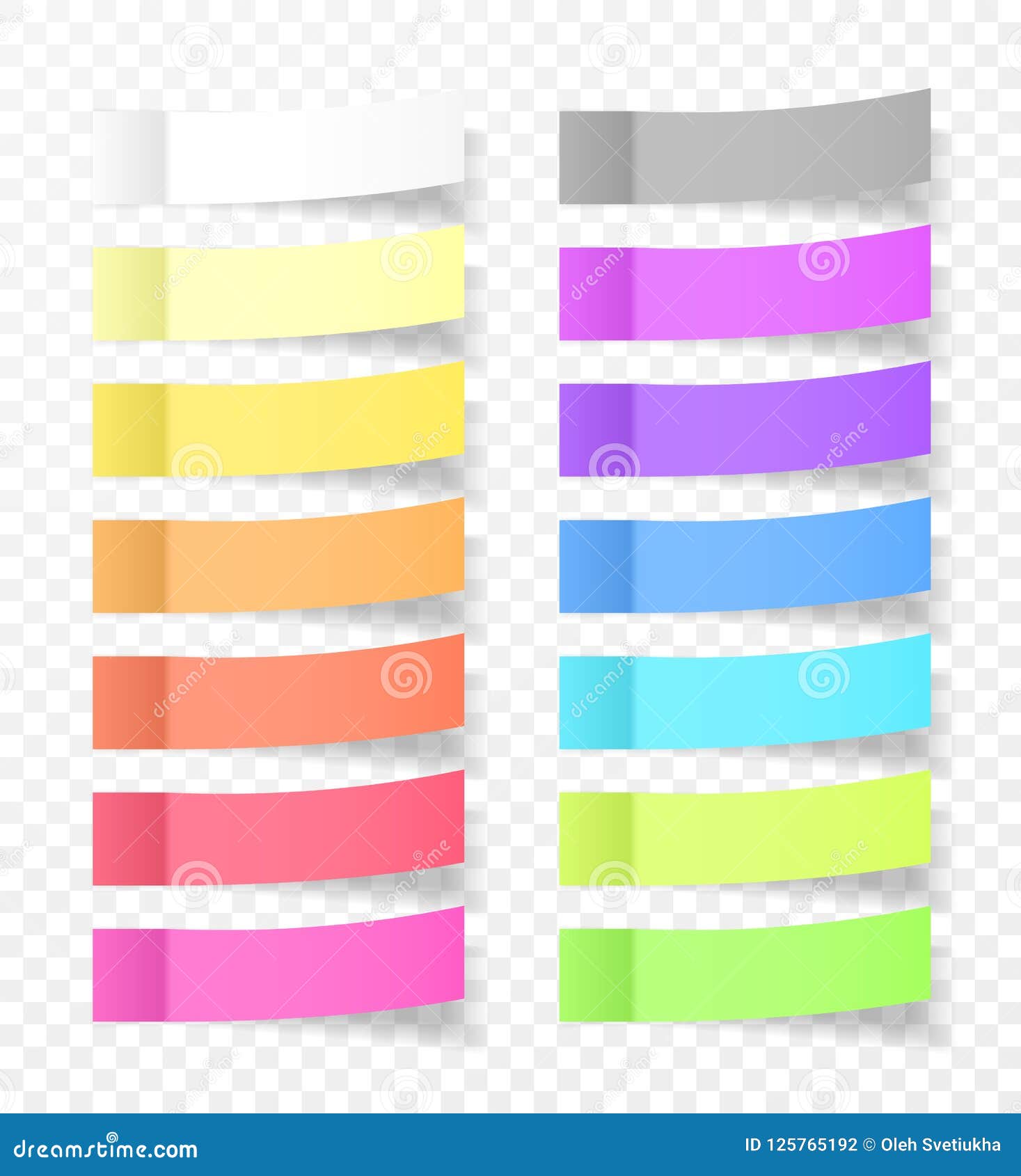 Sticky Paper Notes With Shadow Effect. Blank Color Memo Note Stickers ...