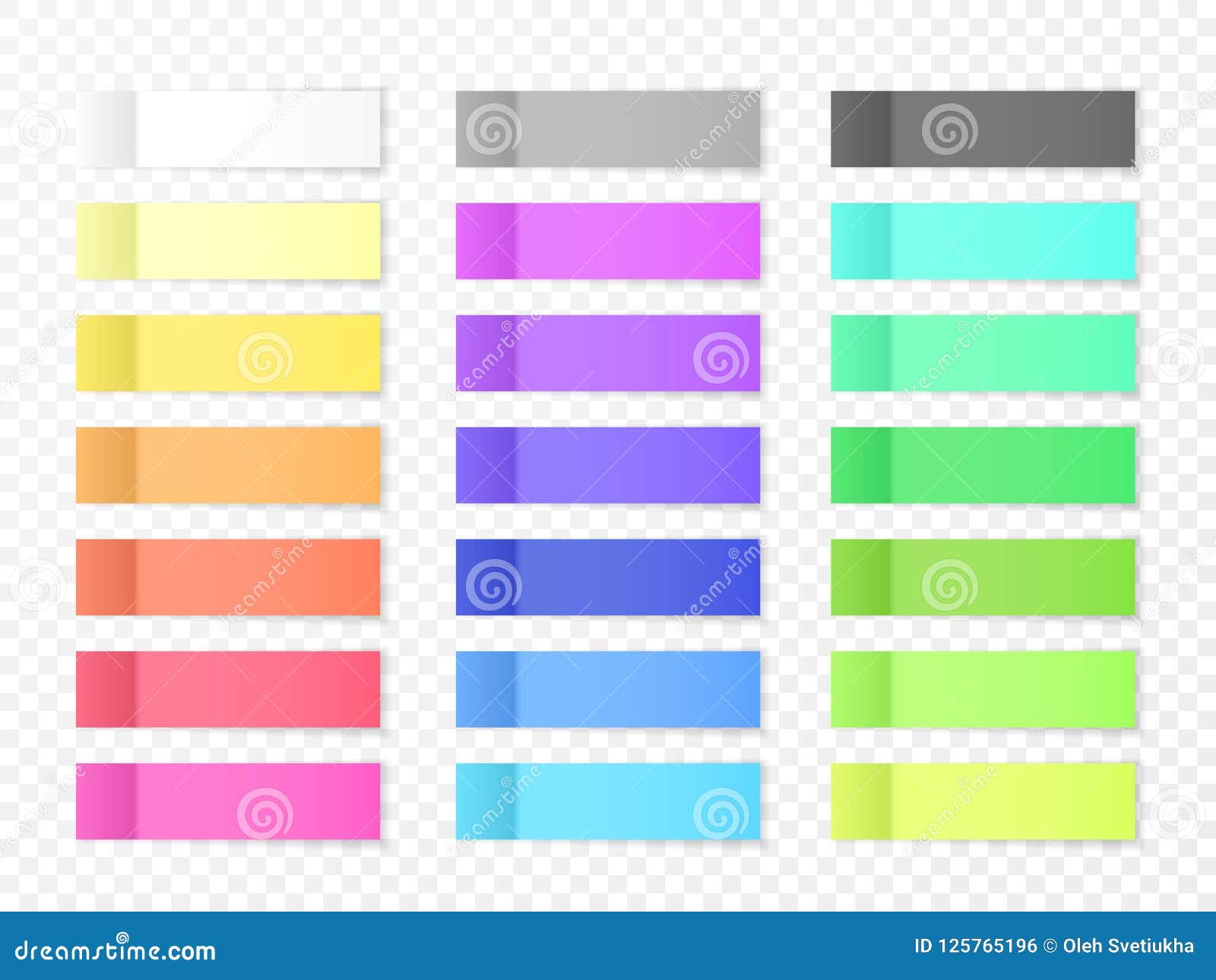 Sticky Paper Notes With Shadow Effect. Blank Color Memo Note Stickers ...
