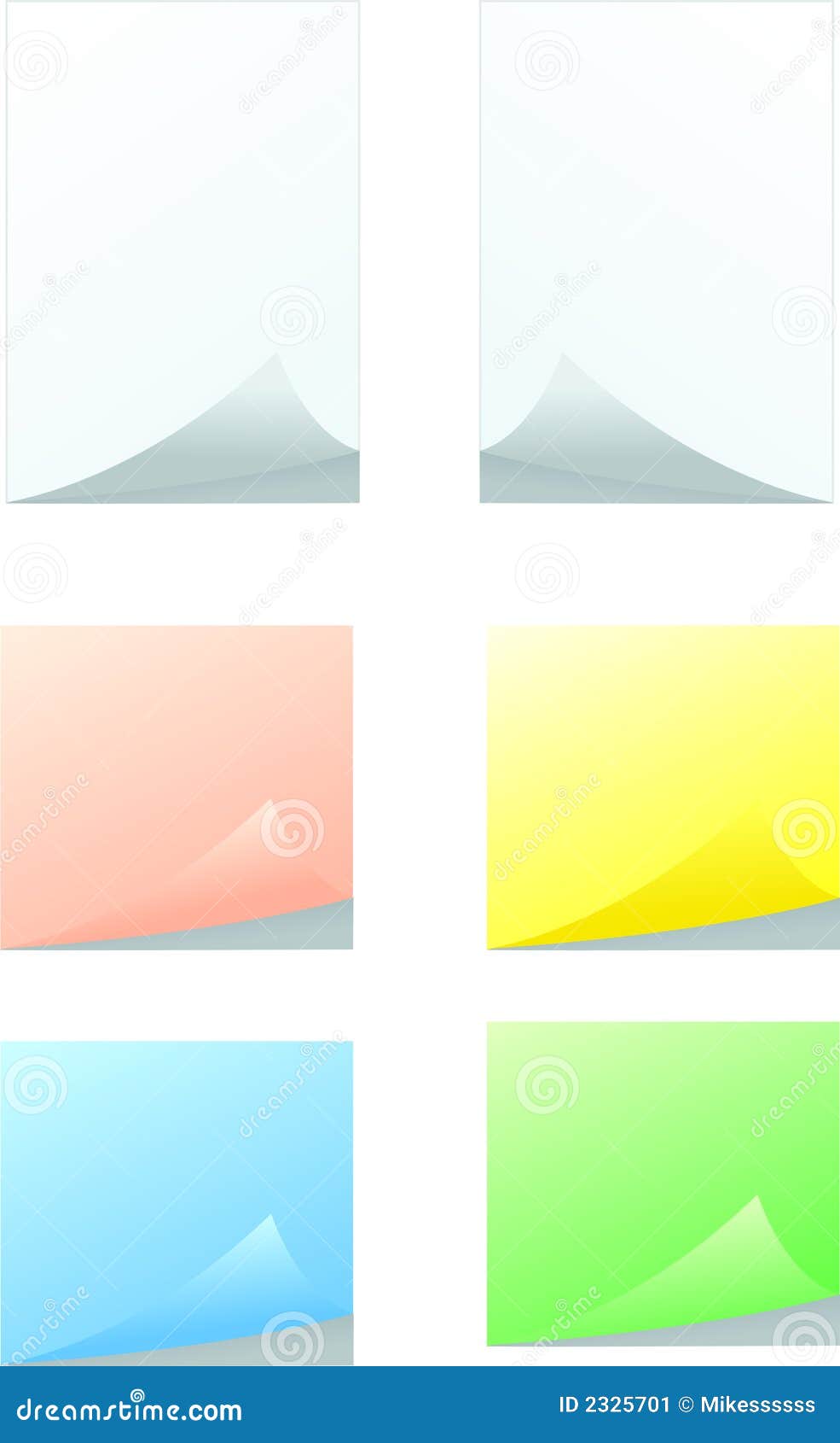 Sticky Paper Notes Vector Templates Stock Vector - Illustration of ...
