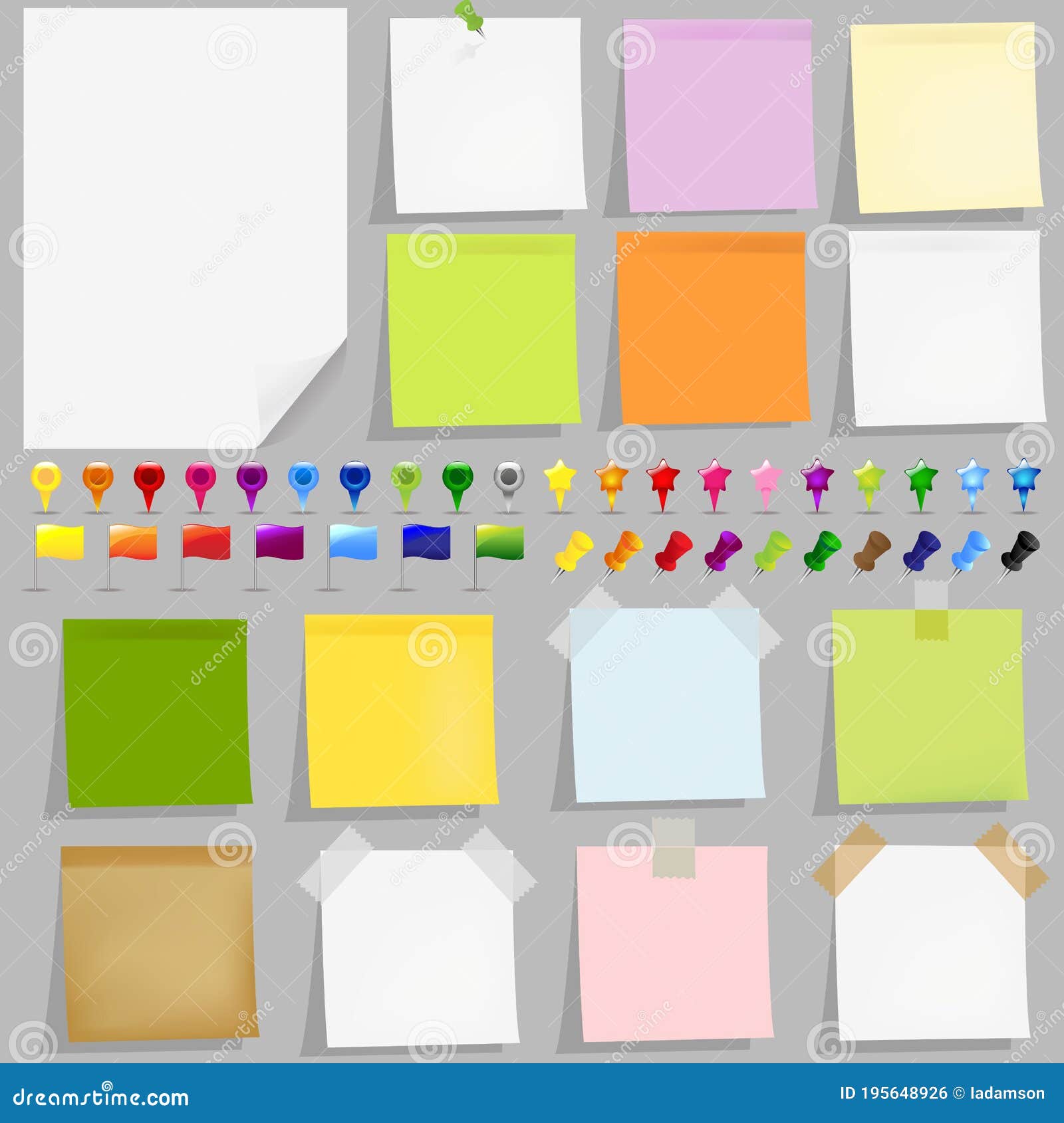 Sticky Papers 2 stock vector. Illustration of blank - 195648926