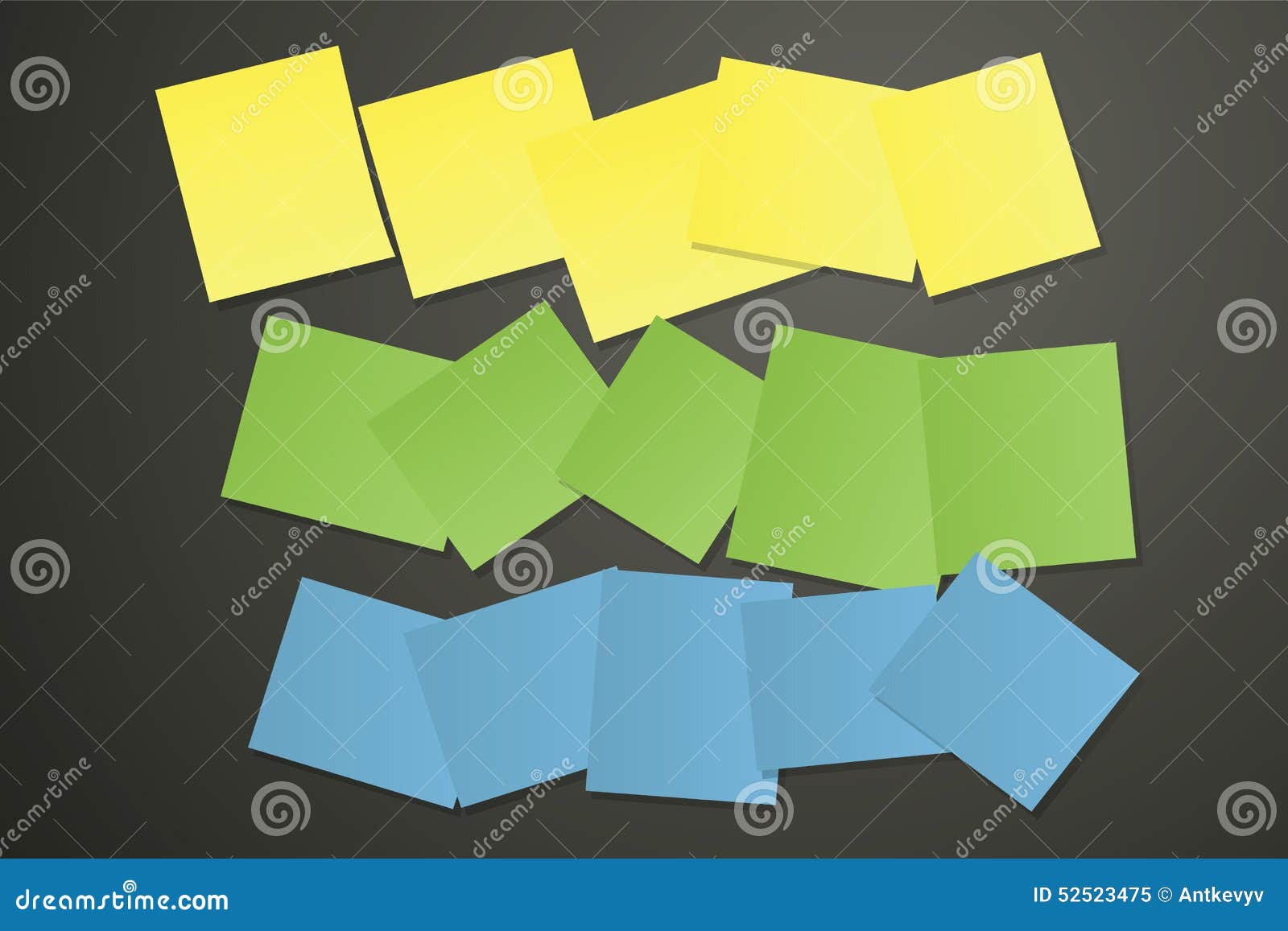 Sticky papers on black stock vector. Illustration of sticky - 52523475