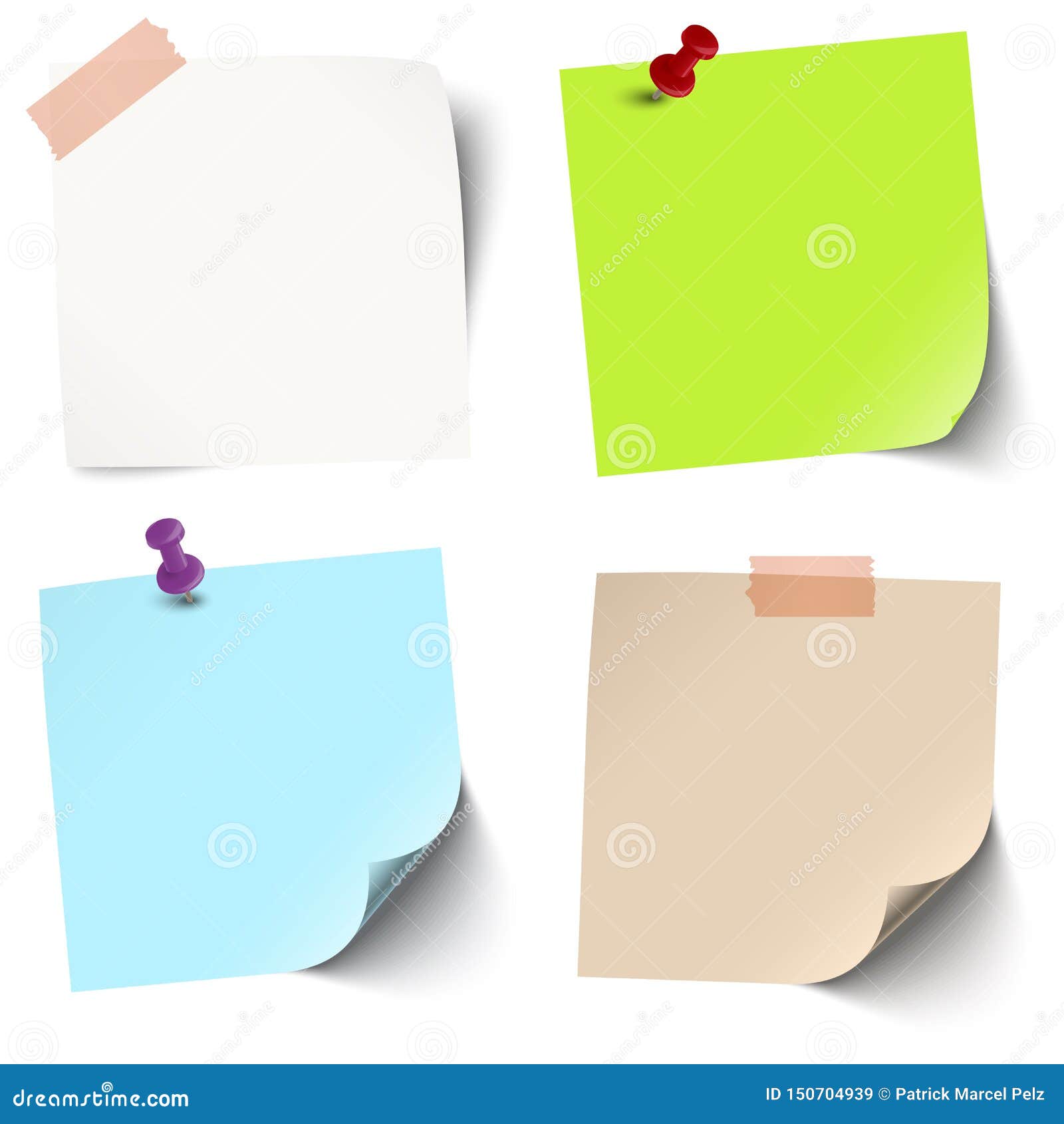 Sticky papers collection stock vector. Illustration of board - 150704939