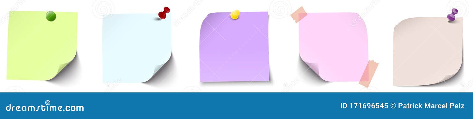 Sticky papers collection stock vector. Illustration of adhesive - 171696545