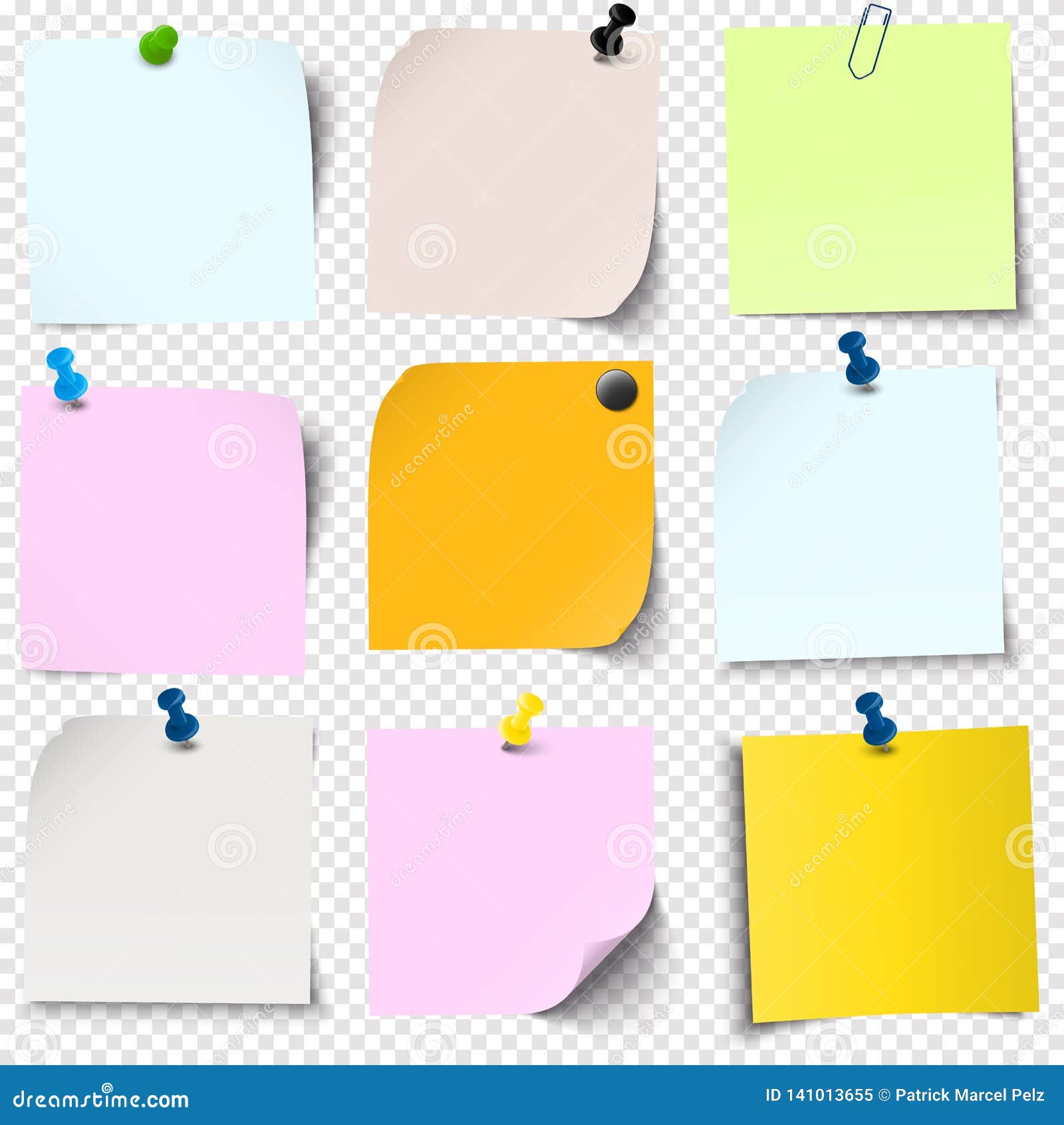 Sticky Papers Collection with Vector Transparency Stock Vector ...