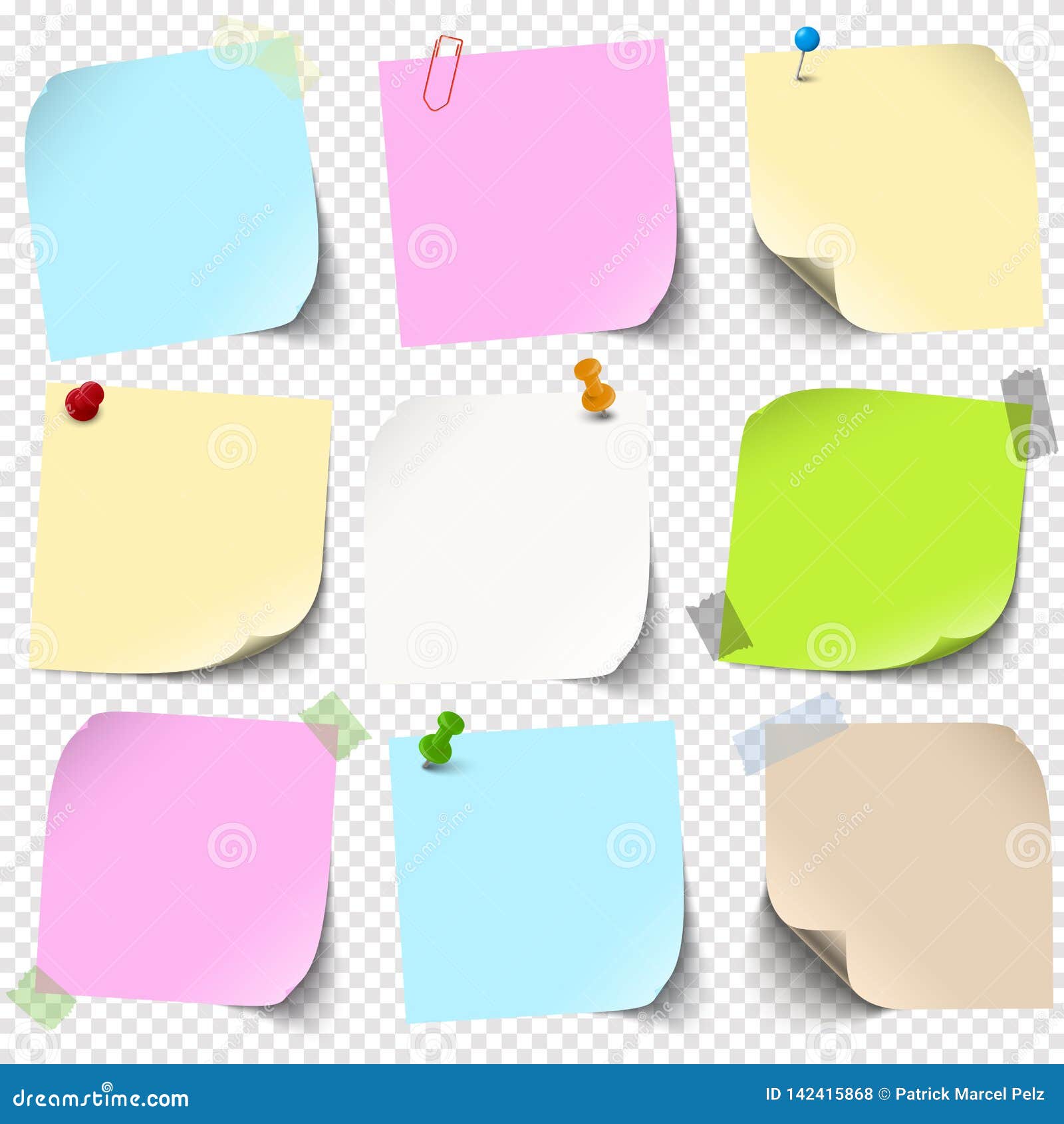 Sticky Papers Collection with Vector Transparency Stock Vector ...