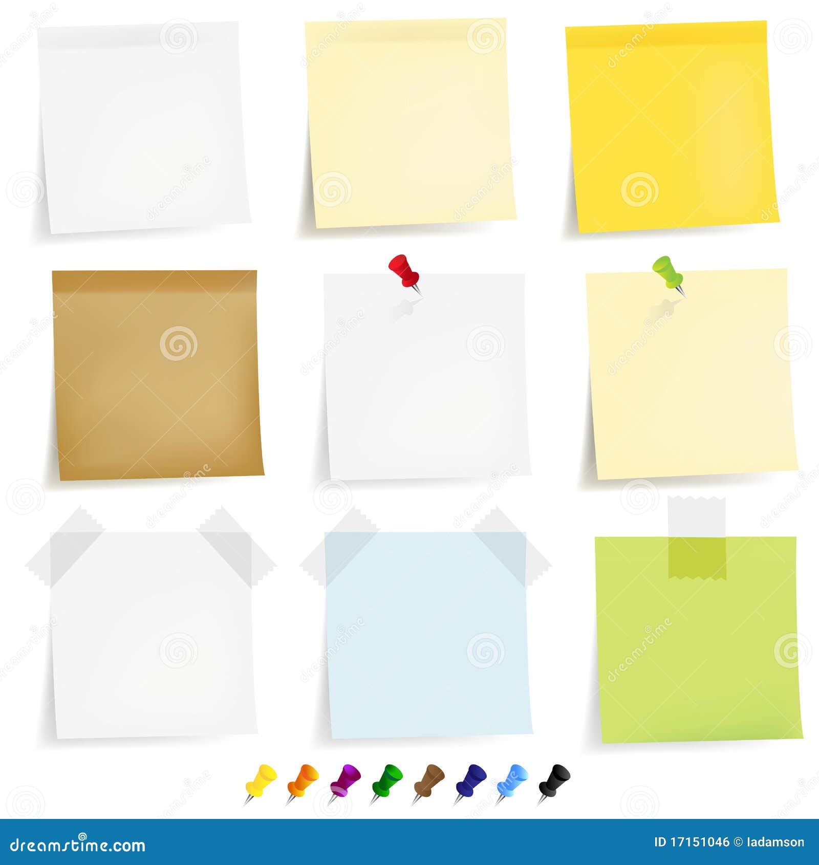 Sticky Papers Set. Vector stock vector. Illustration of business - 17151046