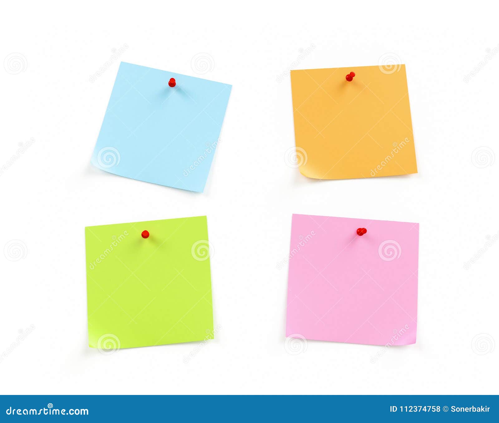 Sticky Notes on White Background.3d Rendering. Stock Illustration ...
