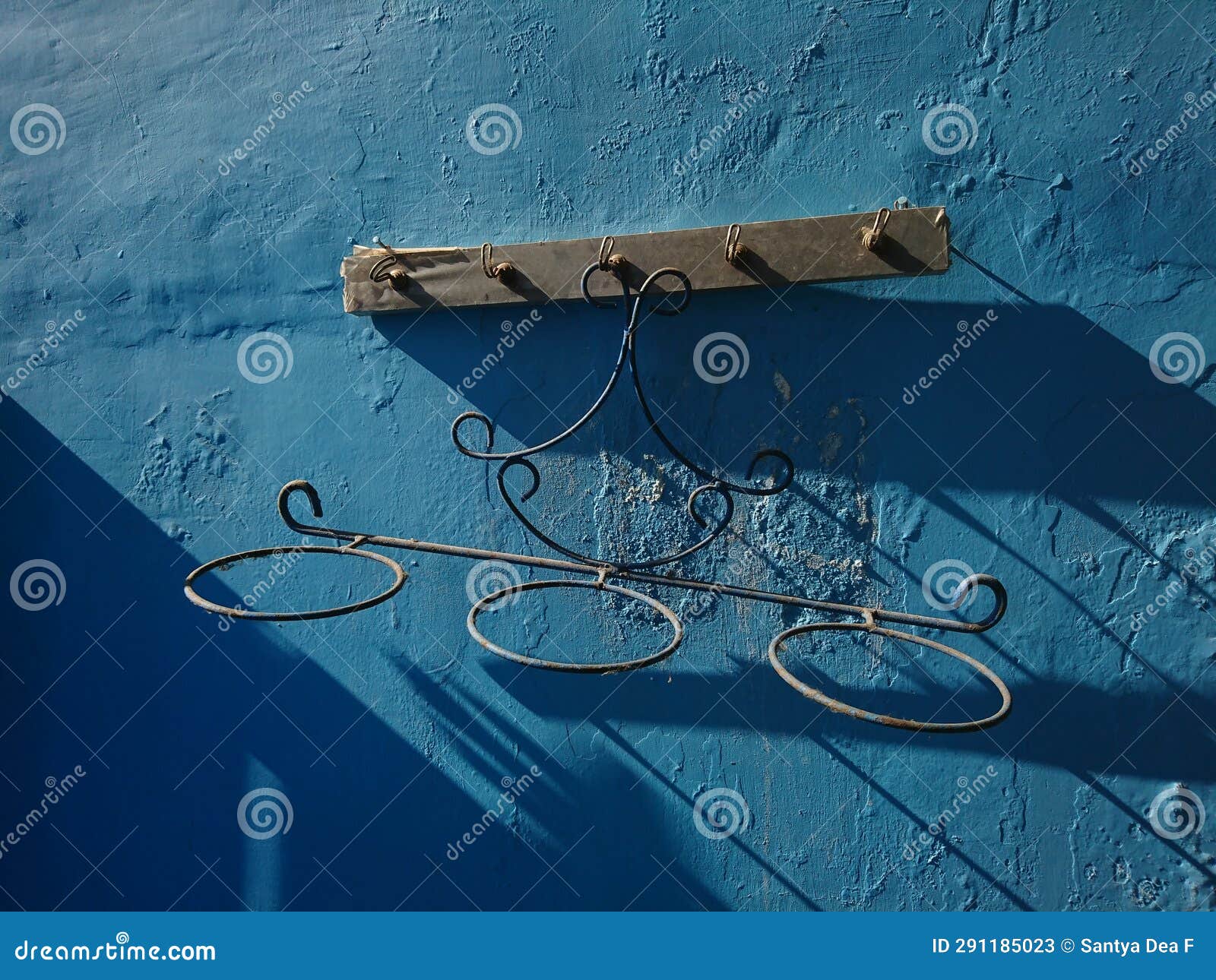 Sticky Pot Hangers on the Wall Stock Image - Image of wall, flower ...